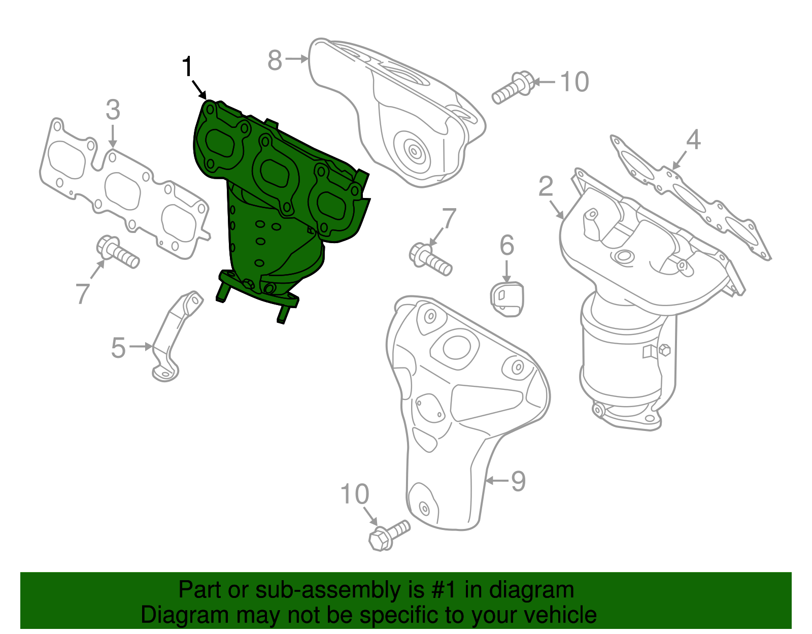 28510-3L320 - Catalytic Converter With Integrated Exhaust Manifold 2018 ...