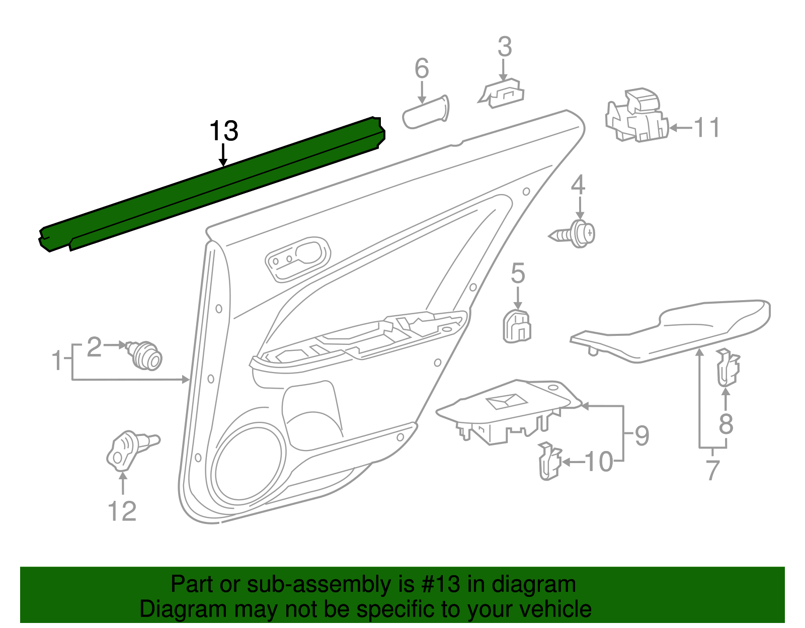 2016-2022 Toyota 2016-2022 Toyota - Belt Weather-Strip 68173-47061 ...