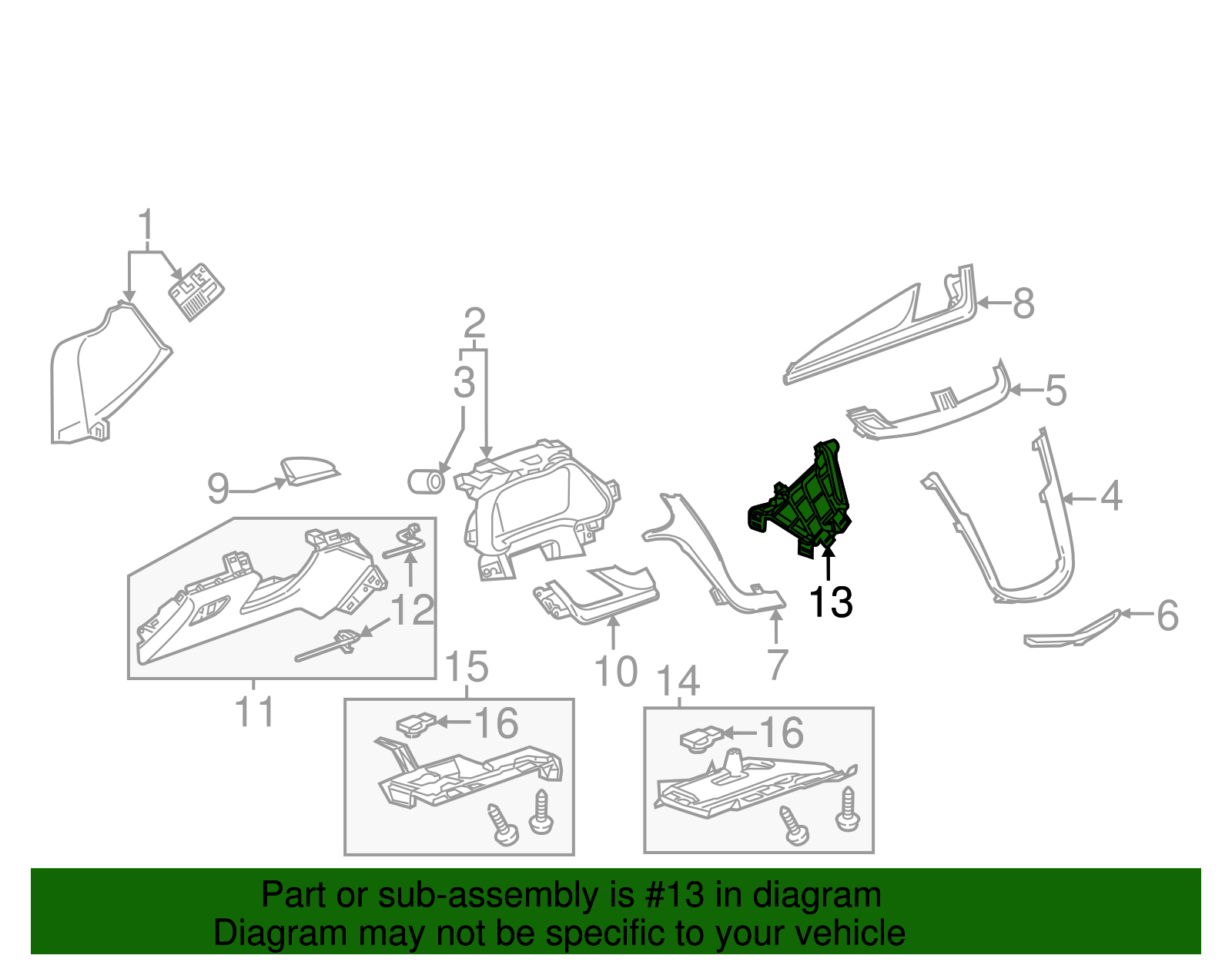 2014-2016 Cadillac ELR Lower Trim Panel 23231672 | Capital Chevy Parts