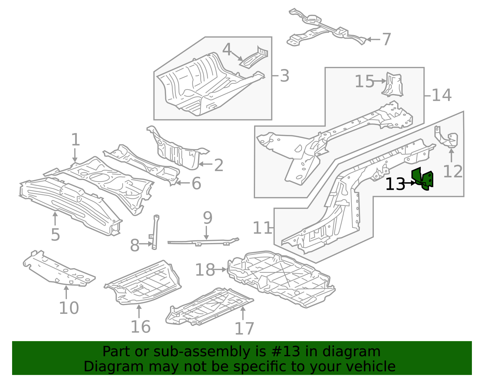 65625-SZT-A00ZZ - 2011-2016 Honda CR-Z - Gusset B R Rear Frame | Honda ...