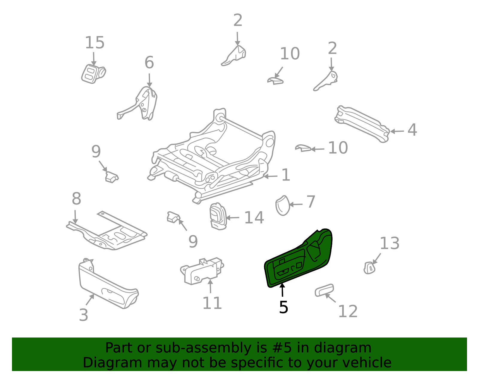 71811-50091-A3 - High-Quality Seat Trim Panel for 2001-2006 Lexus LS430 ...