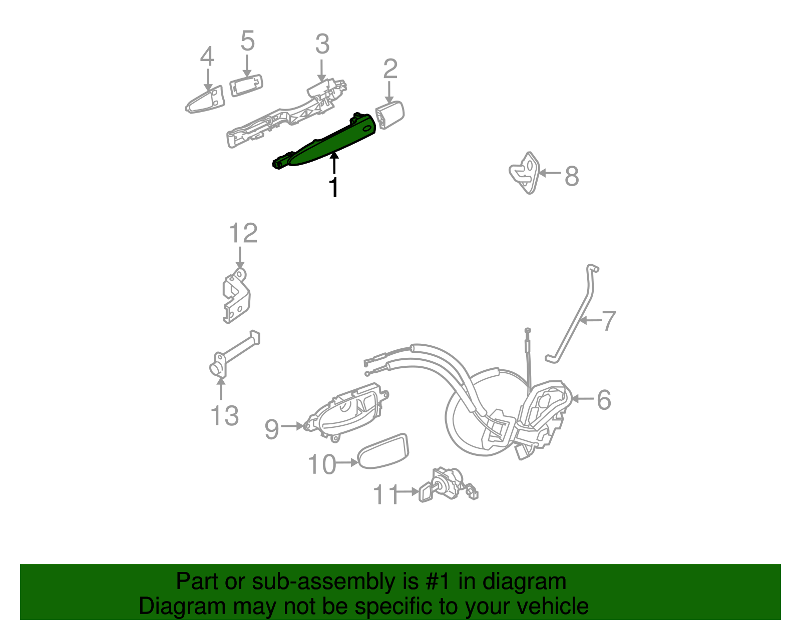 80640-9N00A - 2009-2014 Nissan Maxima - Handle, Outside | Anicra Nissan ...