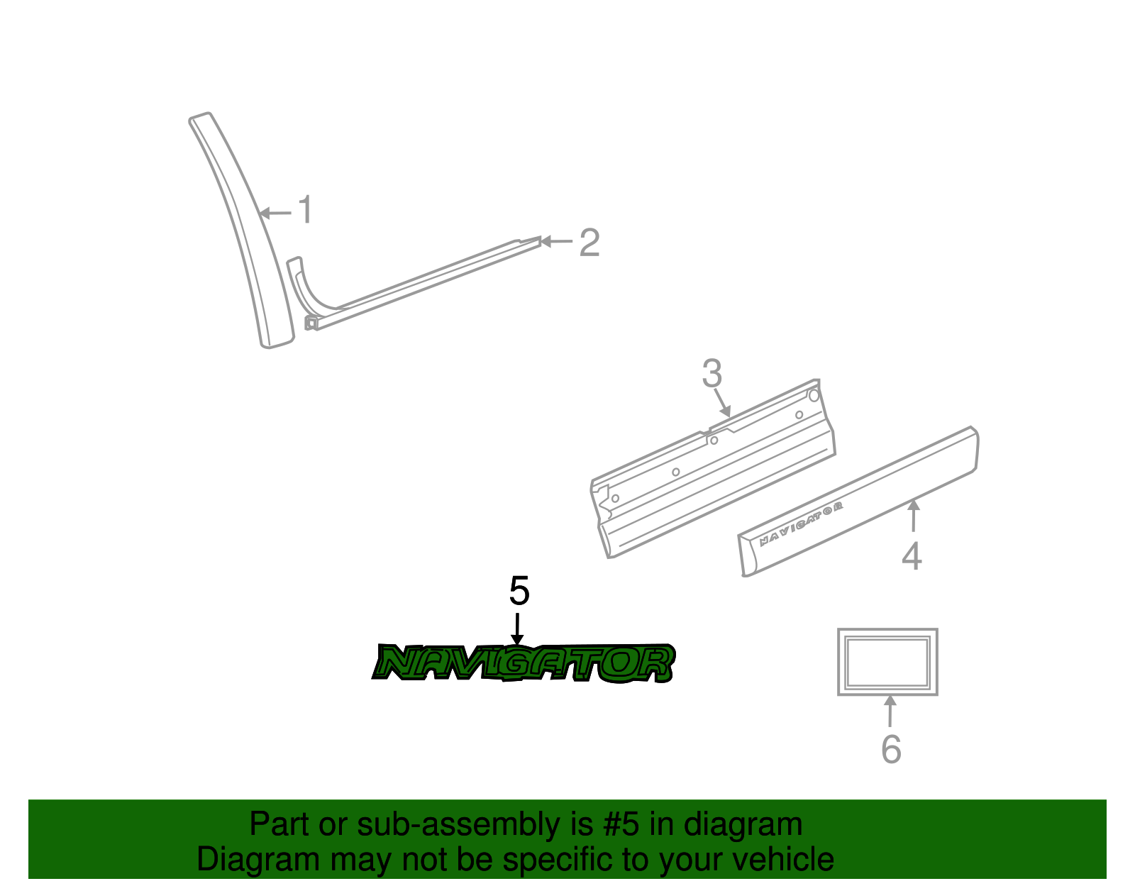 2008-2017 Lincoln Navigator Nameplate 8L7Z-7842528-A | OEM Parts Online