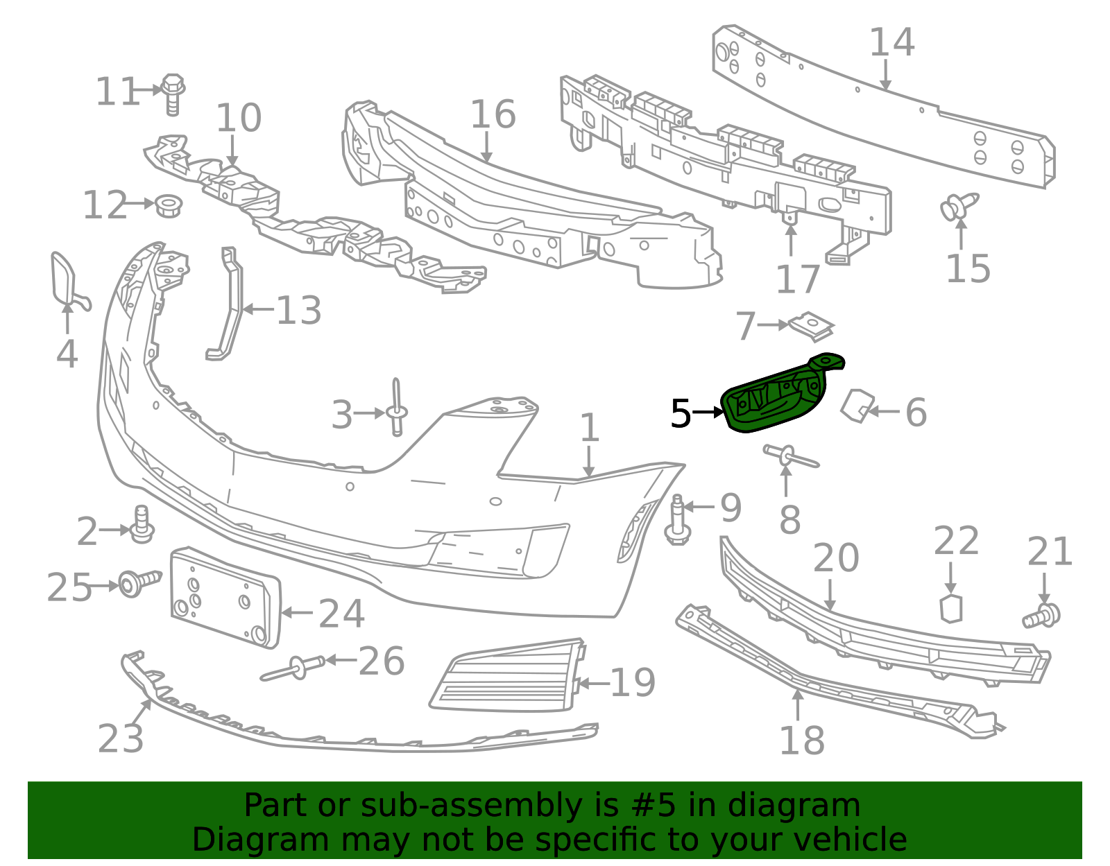 2015-2019 Cadillac ATS Front Driver Side Bumper Fascia Guide 22942633 ...
