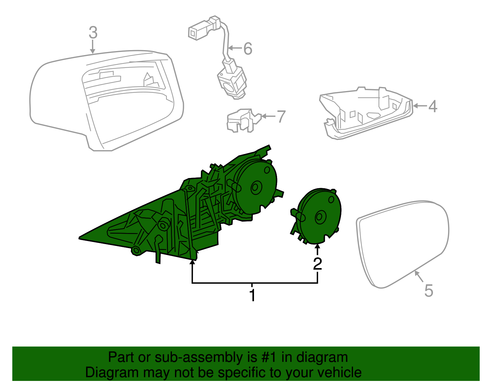 207-810-08-00 - Mirror Assembly - Right, Front Right 2014-2017 Mercedes ...