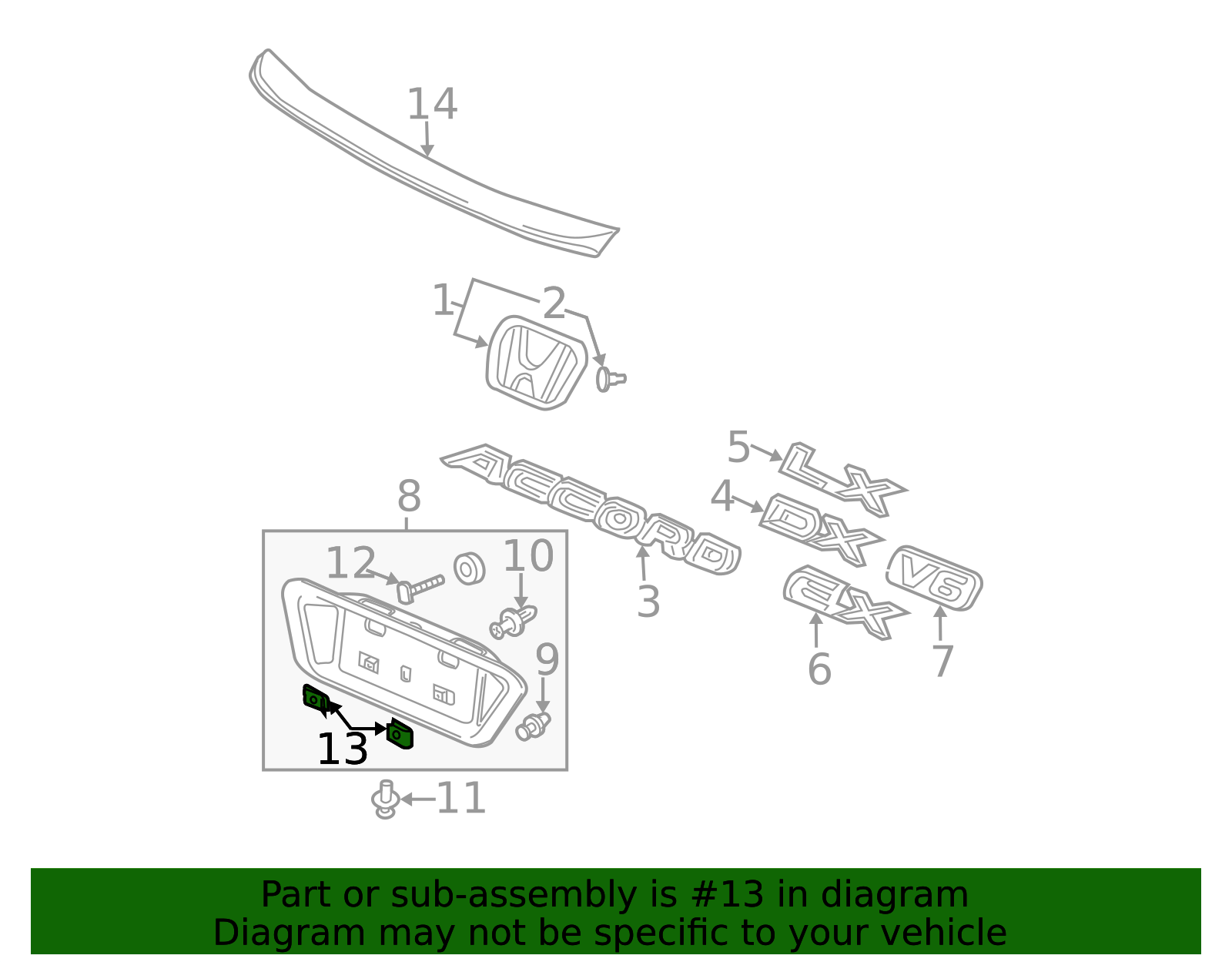 90305-SDA-A01 - License Plate Light Panel Nut Honda Parts Online