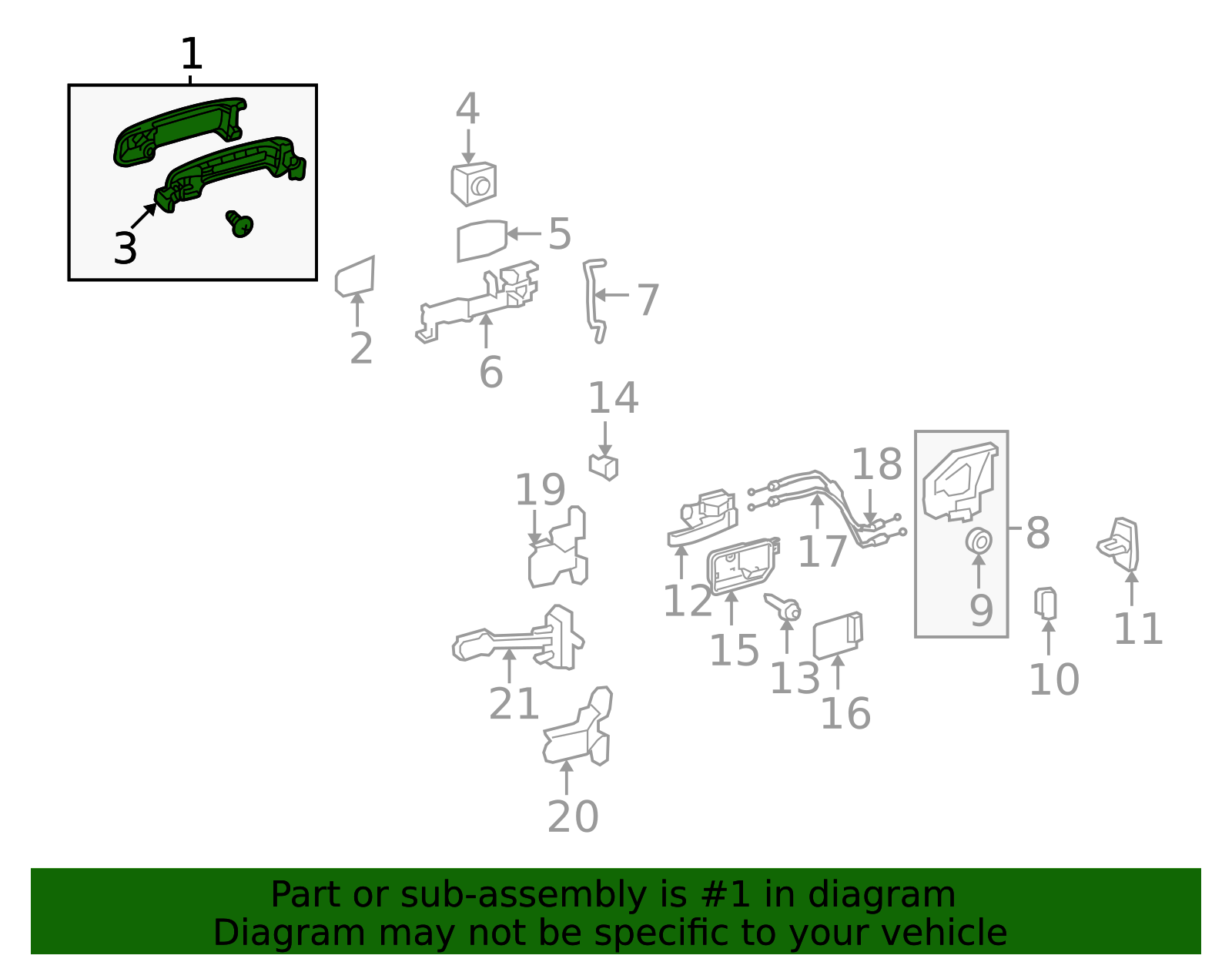 69210-0C030-A0 - Exterior Door Handle (Left, Right, Front, Rear) 2008 ...