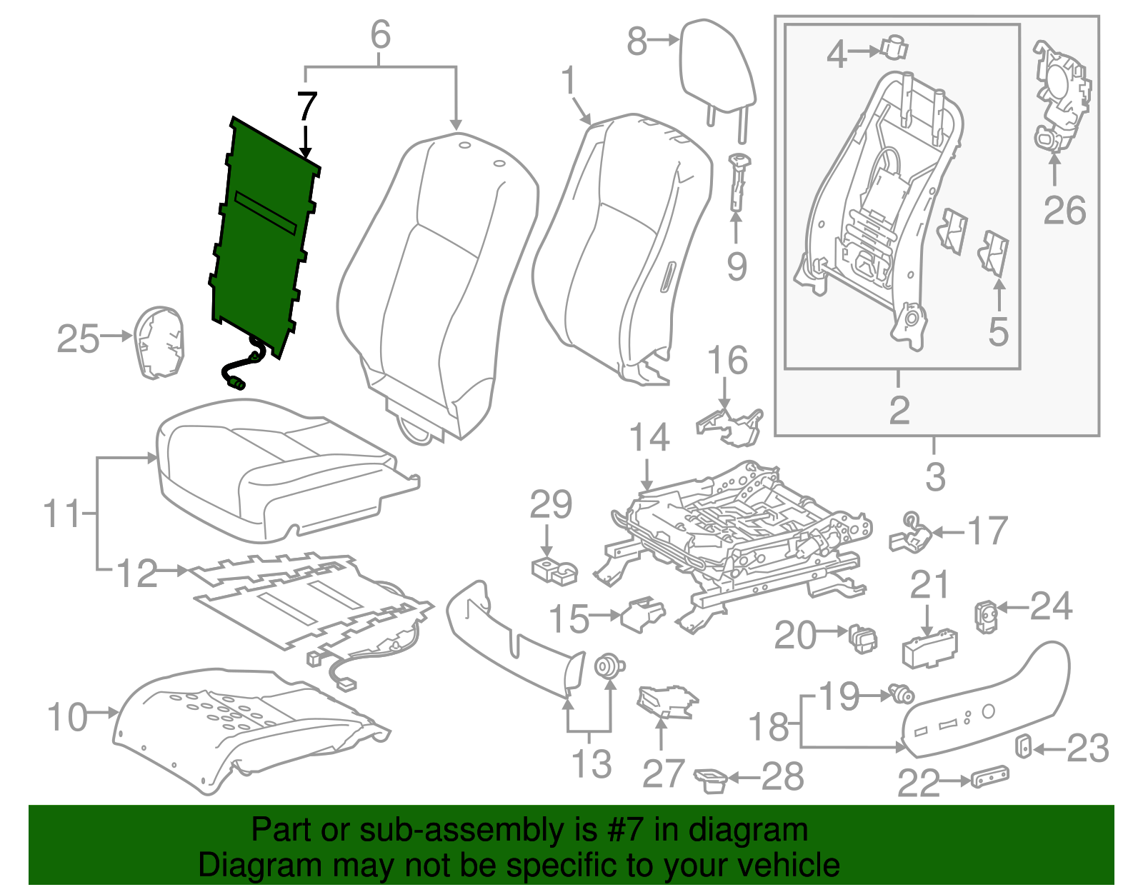 2014-2019 Toyota Highlander Seat Back Heater 87530-0E080 | Toyota Parts ...