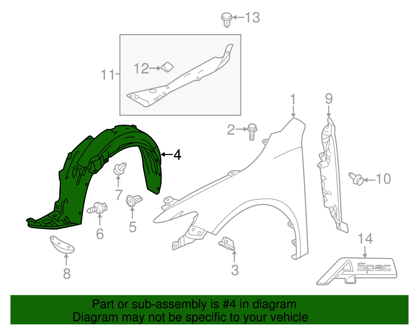 2018-2020 Acura TLX Fender Liner 74150-TZ3-A01 | OEM Parts Online