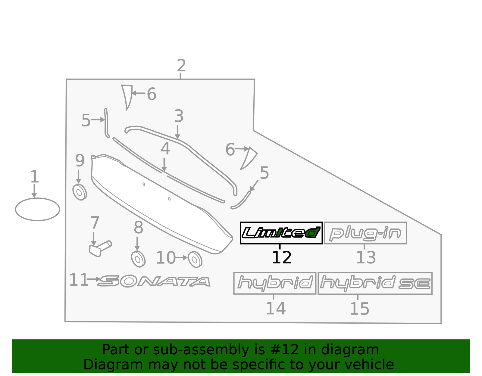 2016-2017 Hyundai Sonata Nameplate 86313-E6000 | MotorMotor