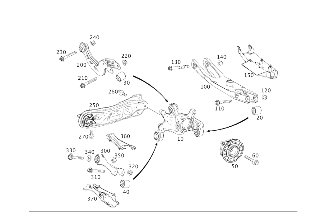 246-350-04-06 - Trailing Arm 2014-2023 Mercedes-Benz | Mercedes-Benz ...