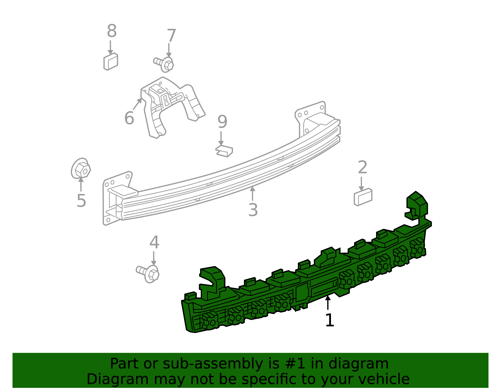 2017-2023 GMC Acadia Rear Bumper Fascia Energy Absorber 84603025 | Shop ...