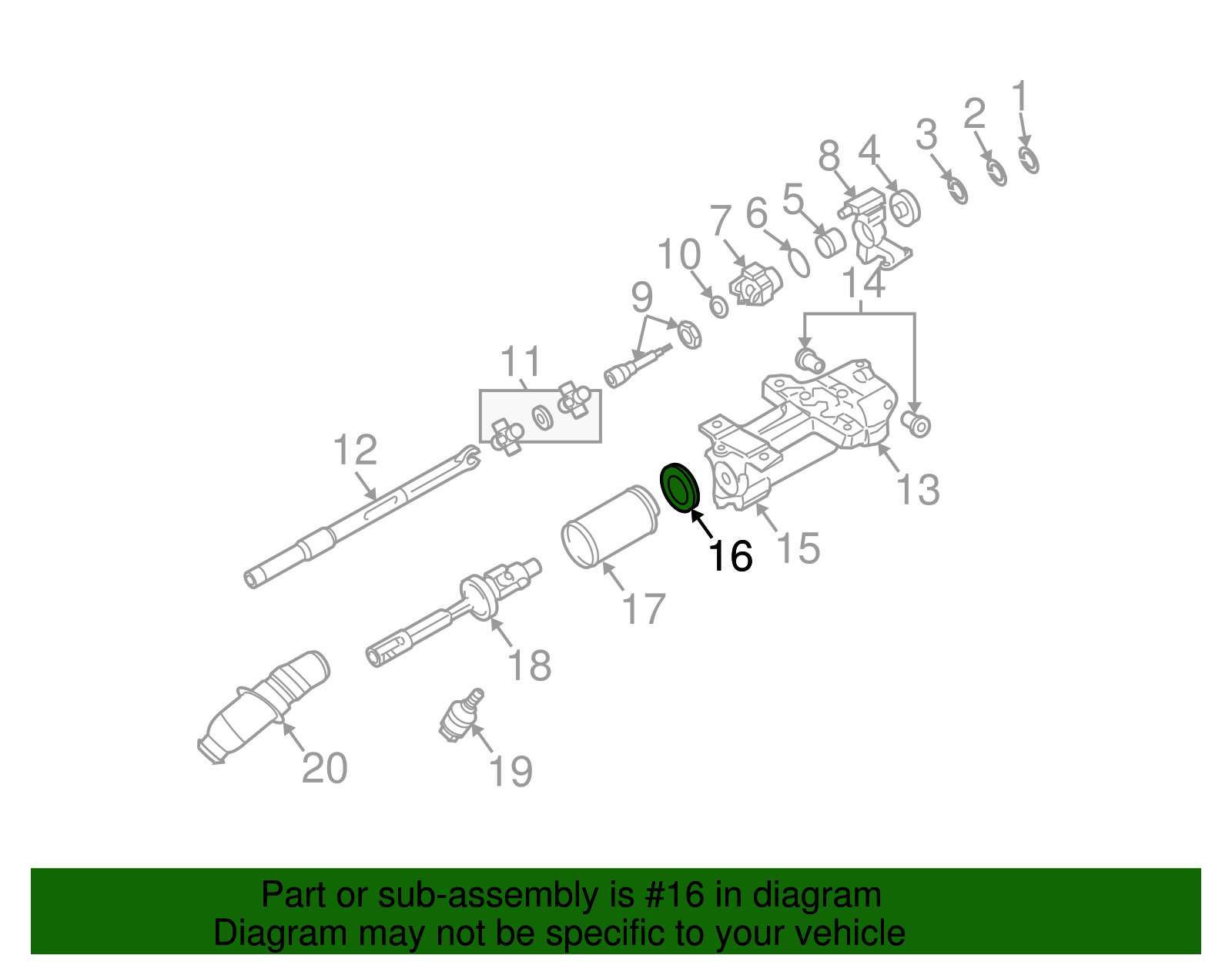 2000-2011 Cadillac Steering Shaft Lower Bearing Seal Retainer 26075084 ...