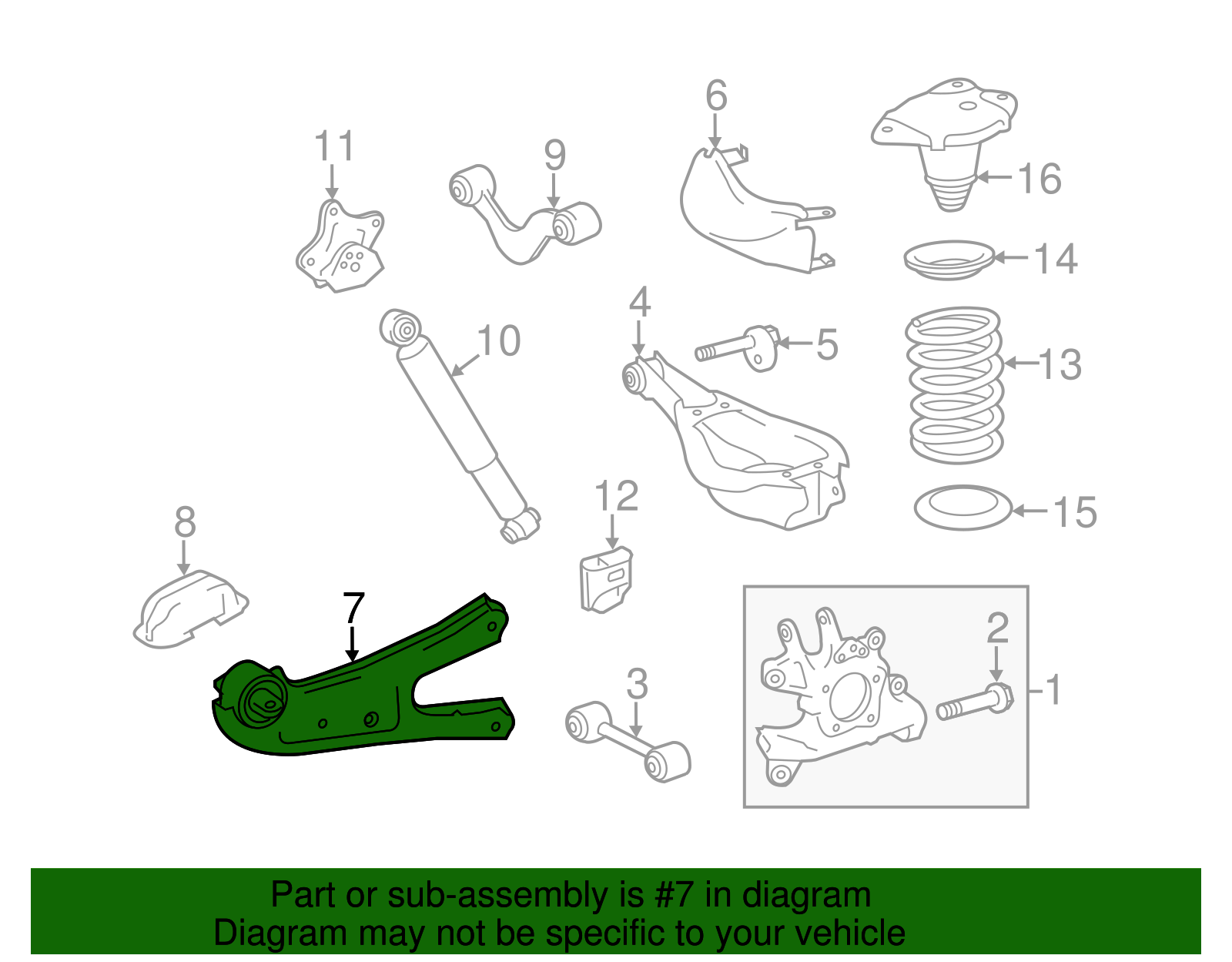 48760-0E050 - Trailing Arm 2014-2016 Toyota Highlander | Toyota San ...