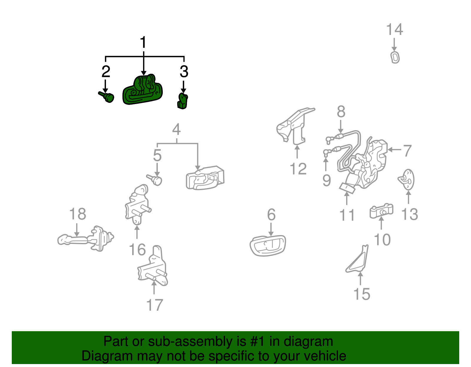 2000-2004 Toyota Avalon Handle, Outside 69240-AC020-E0 | Toyota Parts ...