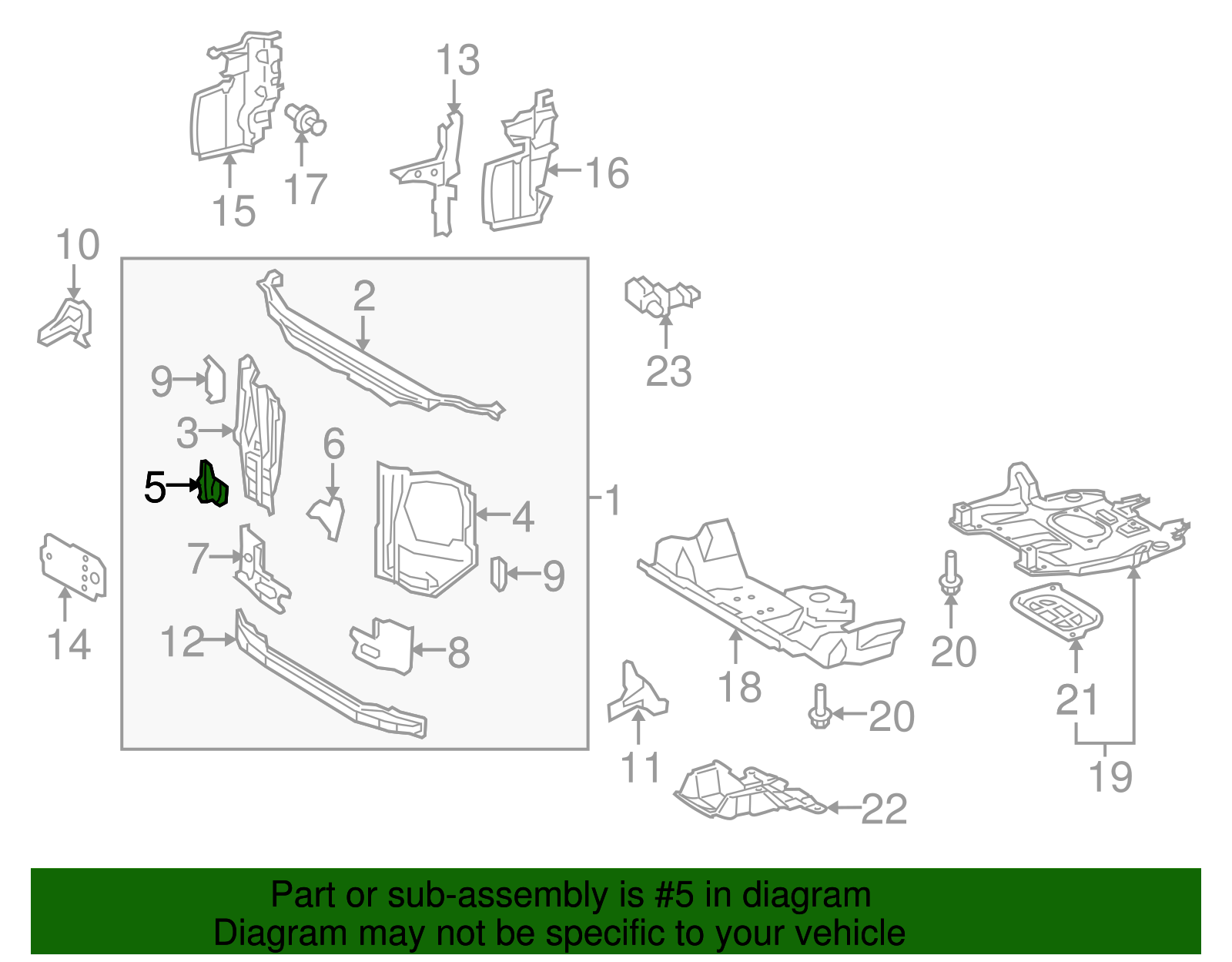 53283-60050 - Side Panel Upper Reinforced - 2010-2020 Toyota 4Runner ...