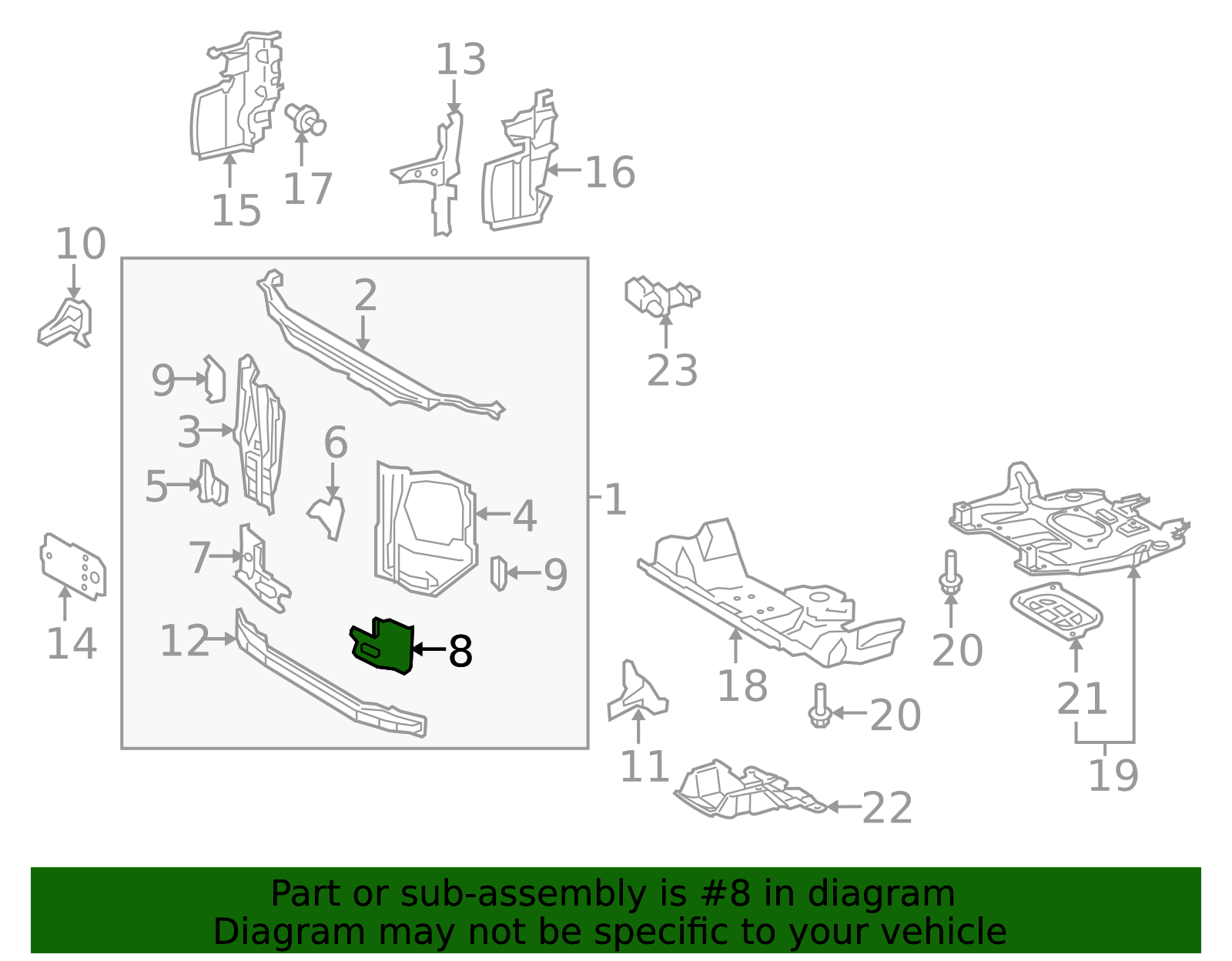 53269-35040 - Radiator Support Panel Reinforcement 2003-2024 Toyota ...