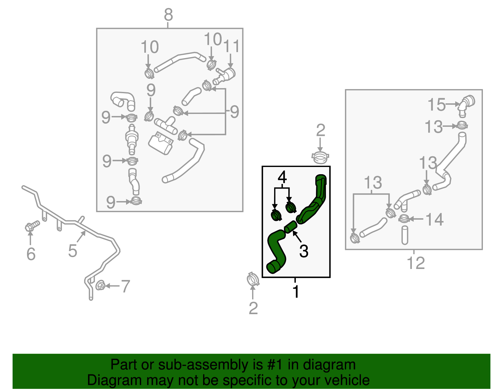 2012-2014 Volkswagen Passat Upper Hose 5C0-122-101-S | VW Direct Auto Parts