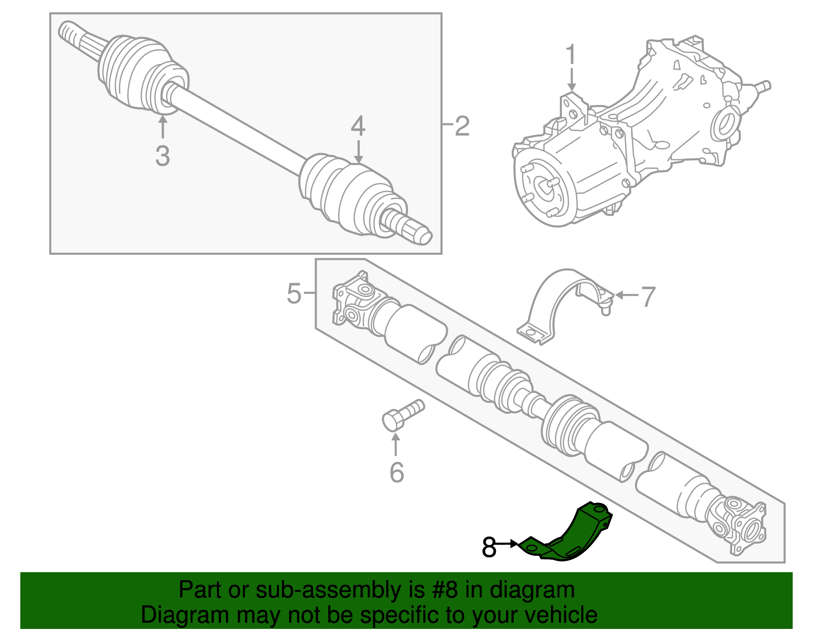 2015-2025 Nissan Drive Shaft Assembly Lower Bracket 37512-4P011 | My ...
