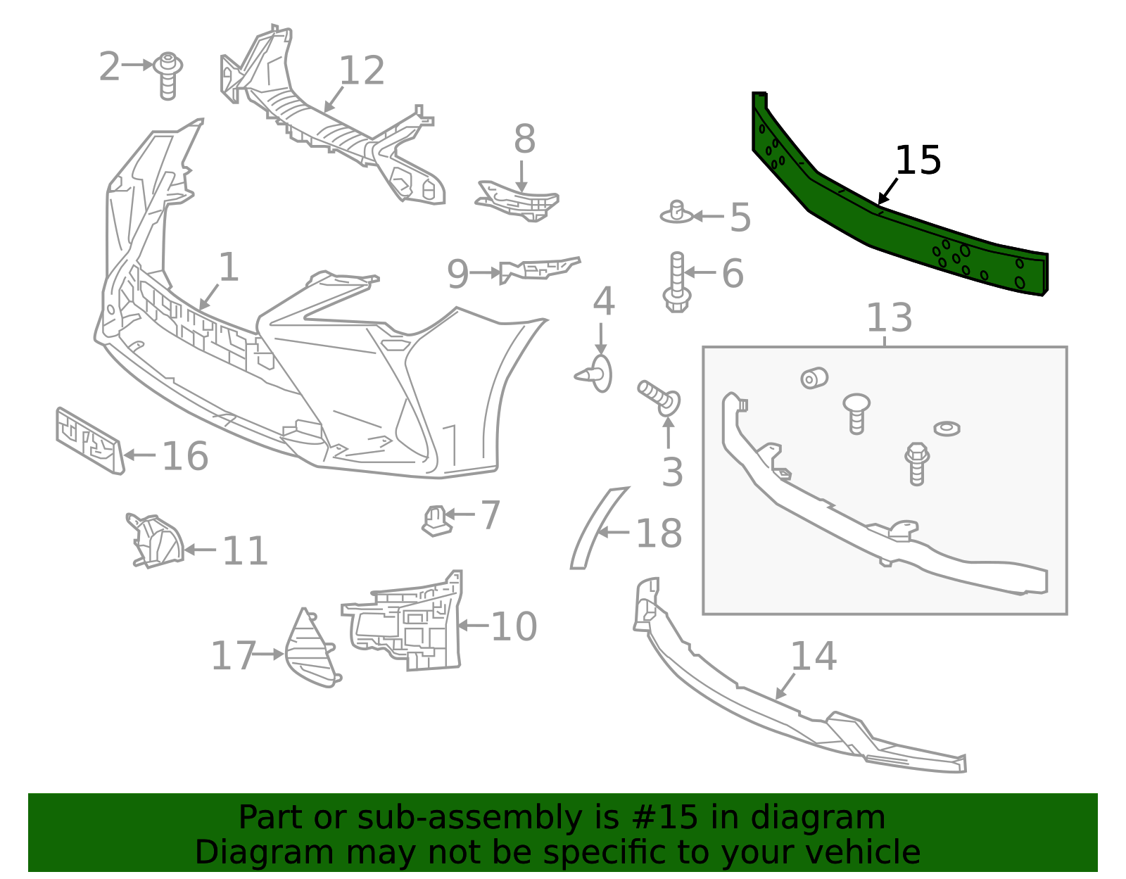 2019-2024 Lexus Impact Bar 52131-24170 | Lexus OEM Parts Online
