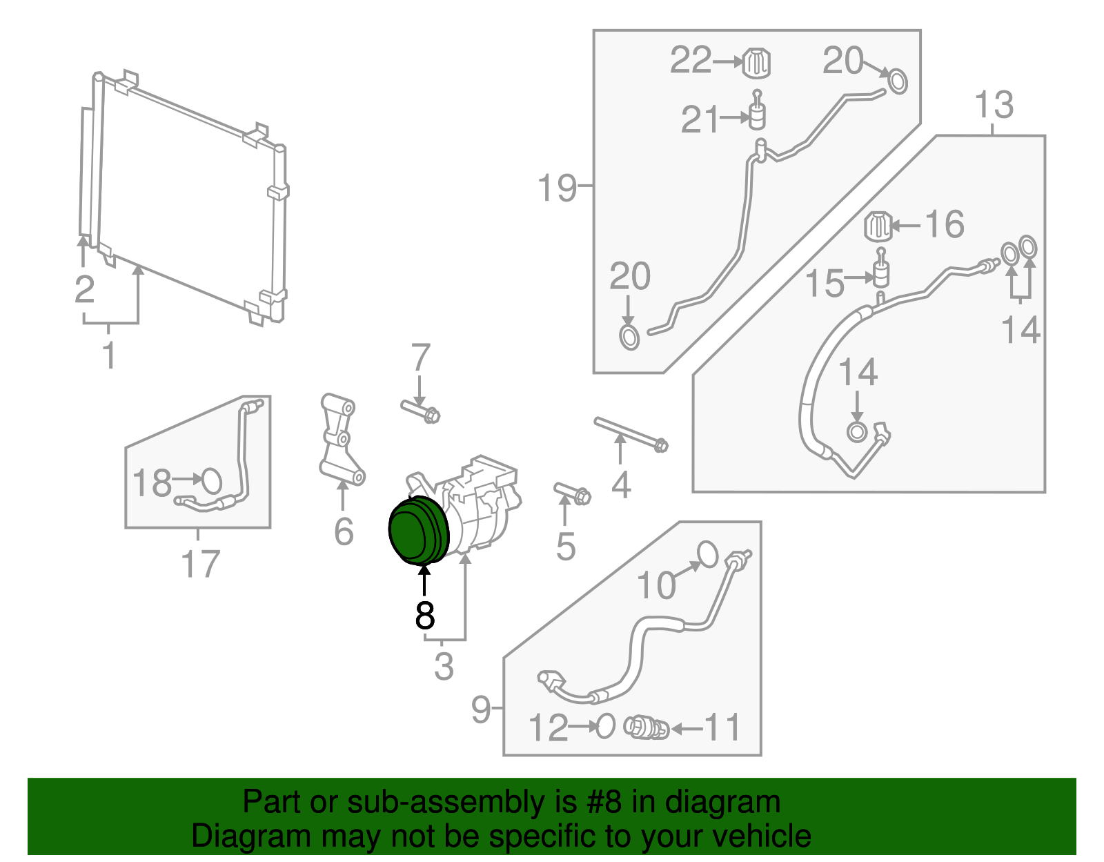 2013-2019 Cadillac Air Conditioning Compressor Clutch Kit 22799361 ...