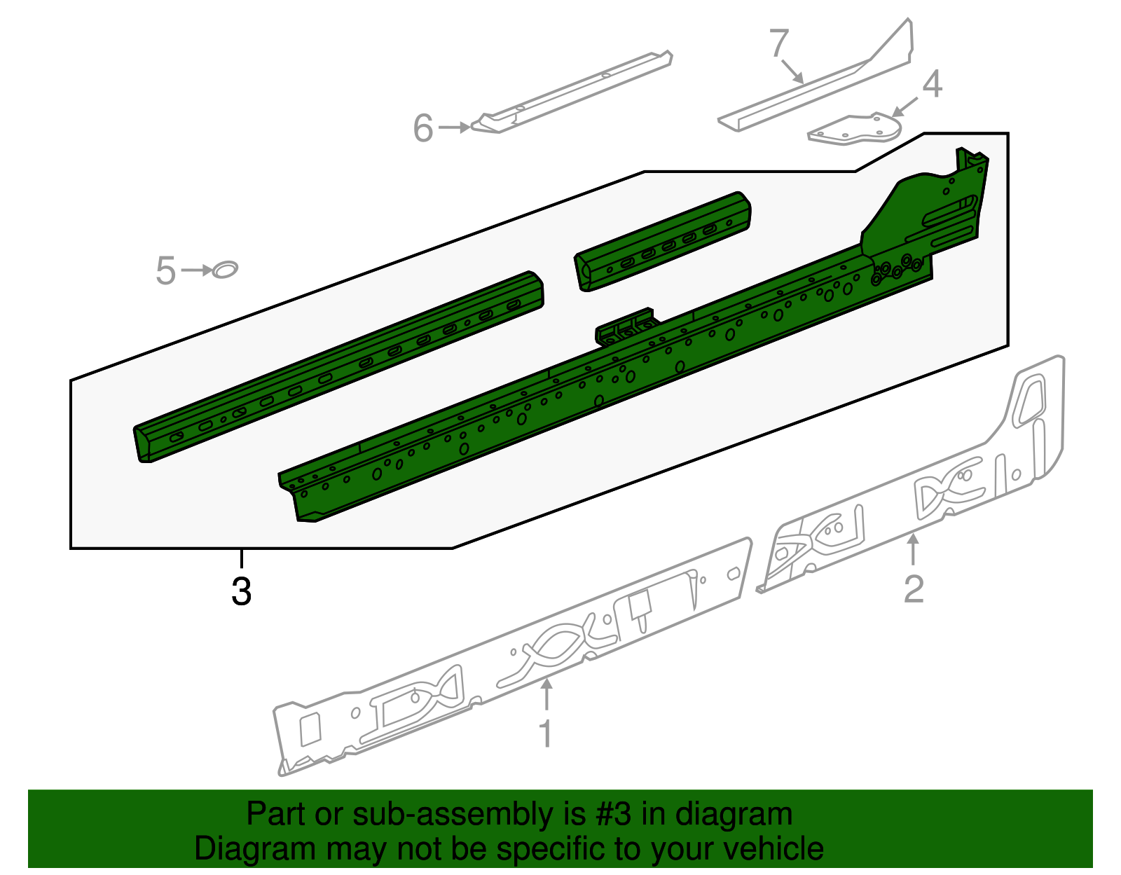 2014-2018 GM Driver Side Body Side Outer Panel Reinforcement 23212271 ...