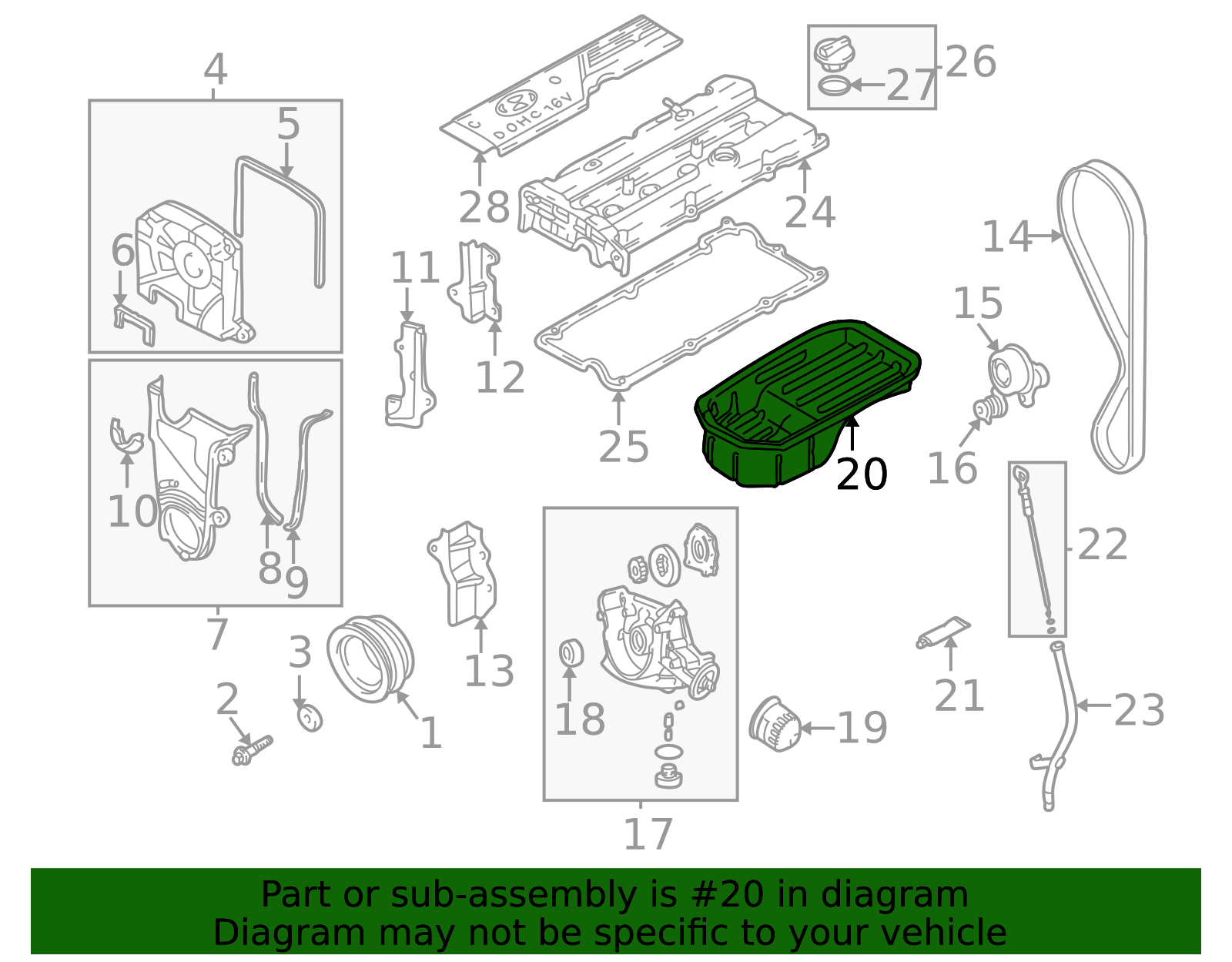 1995-2006 Hyundai Oil Pan 21510-26010 | MotorMotor