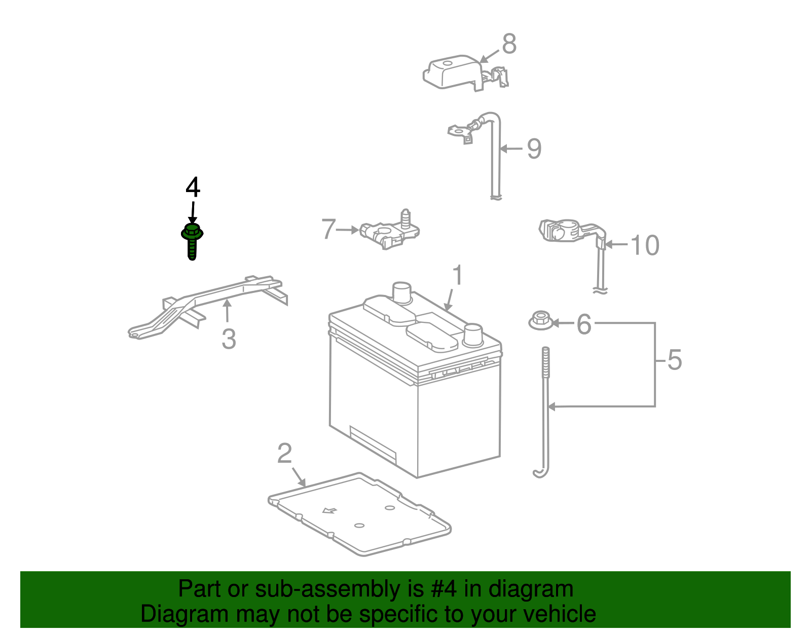 Genuine Toyota Hold Down Clamp Mount Bolt part# 90080-11205 for 2009 ...