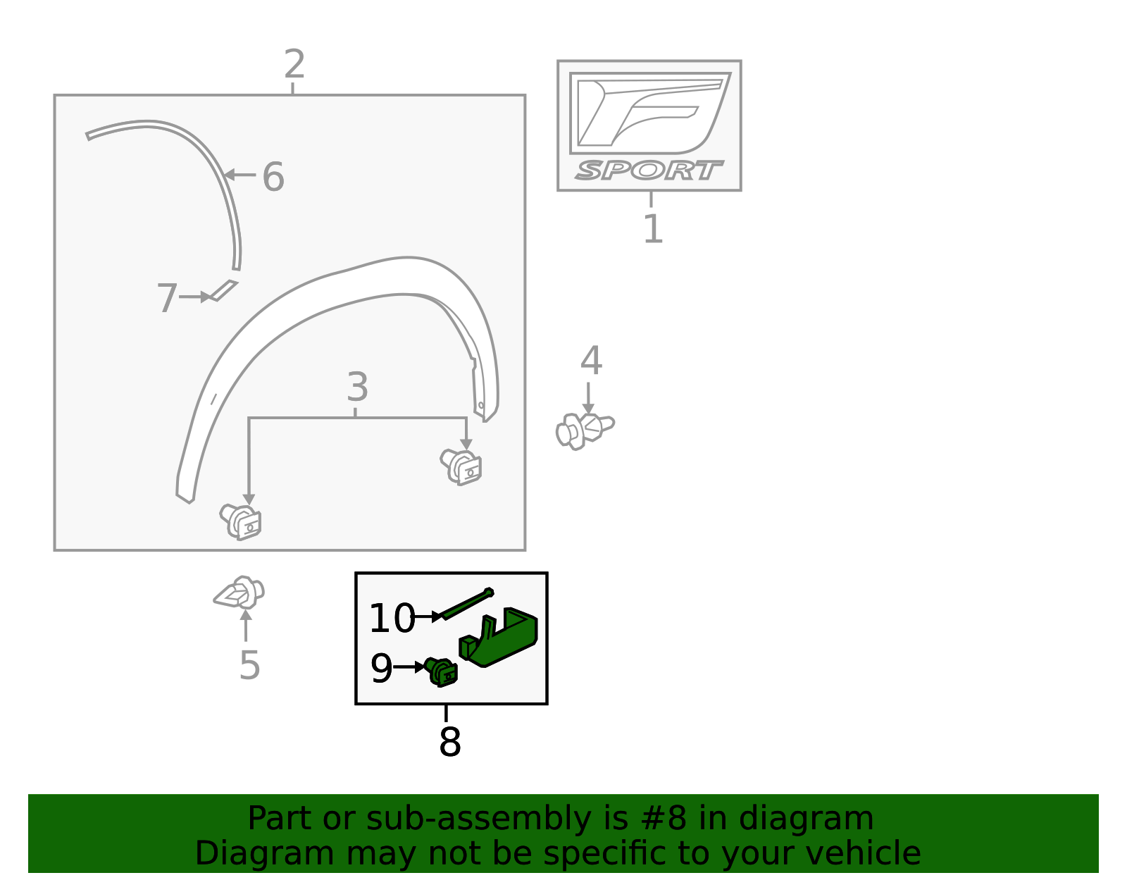 2015-2021 Lexus Fender Molding 76901-78010 | OEM Parts Online