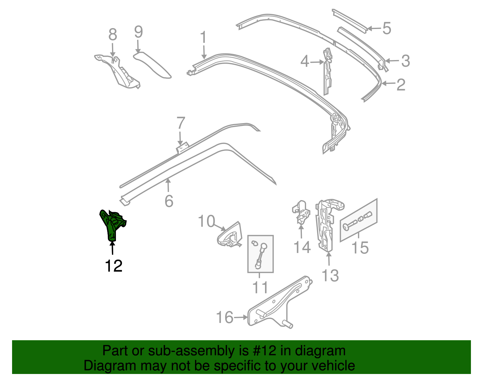 54-34-7-079-882 - High-Quality Convertible Top Mounting Plate for 2005 ...