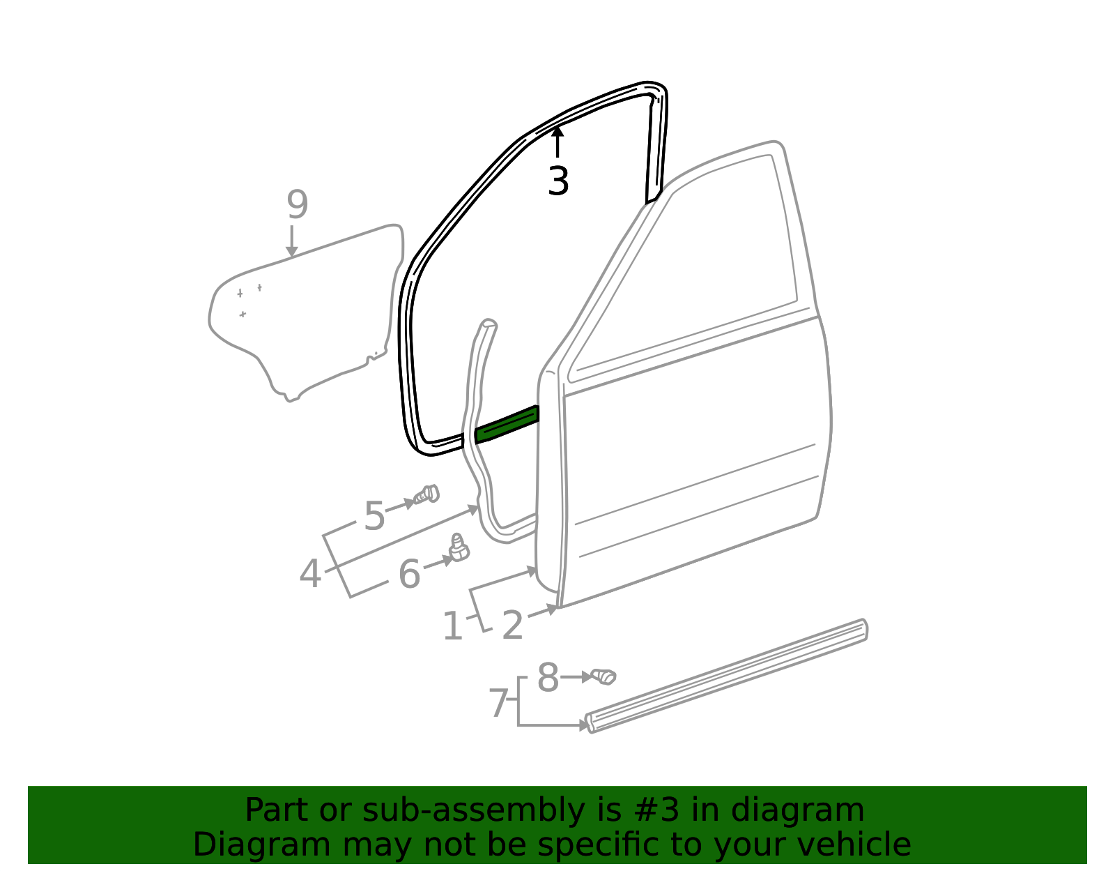 62312-0C030-B1 - Surround Weather-Strip - 2004 2006 Toyota Tundra ...