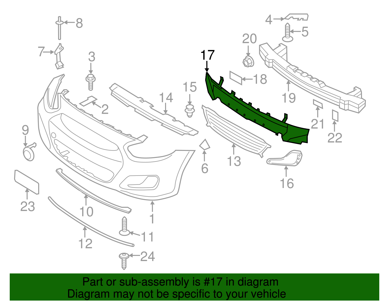 Hyundai - 86580-1R000 - Energy Absorber - 2012-2017 Hyundai Accent ...