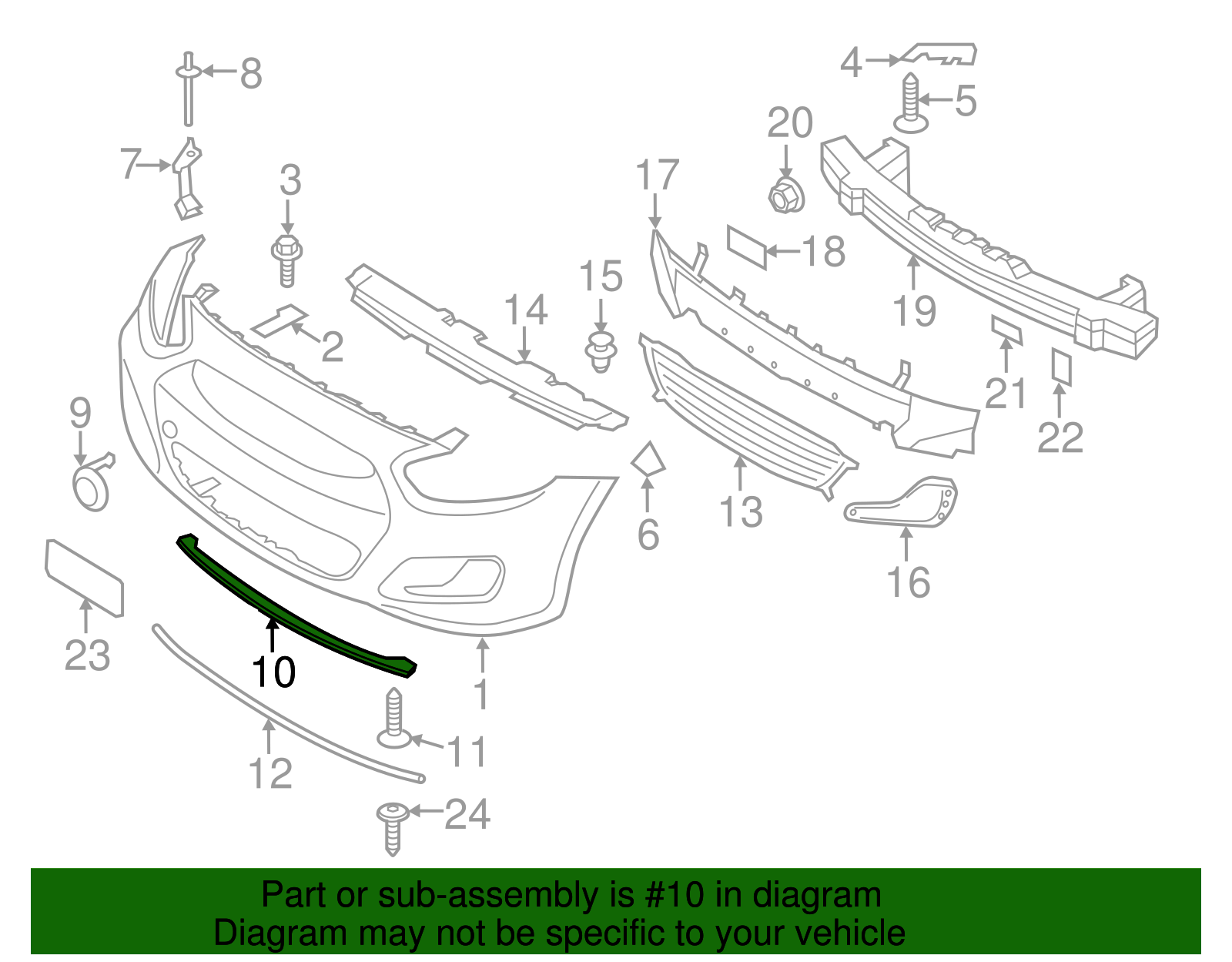 Hyundai - 86591-1R010 - Lower Deflector - 2014-2017 Hyundai Accent ...