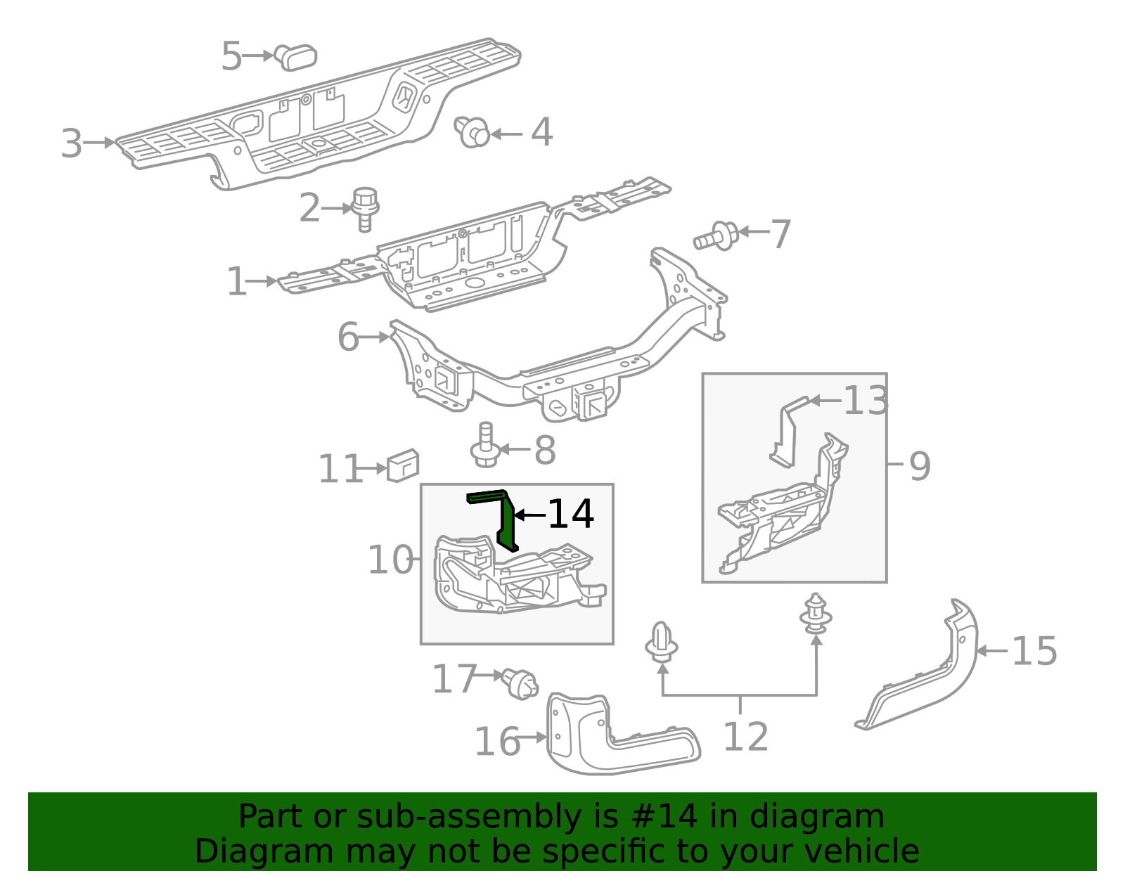 Genuine Official Toyota Bumper Corner Cover (Left, Rear, Upper) part ...