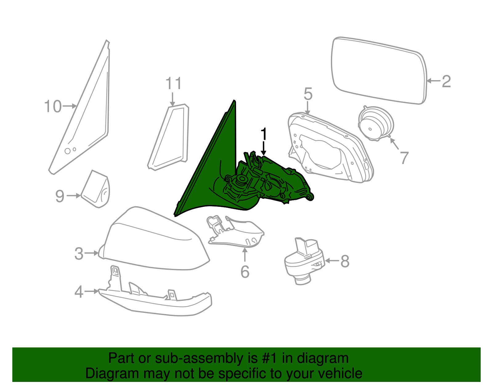51-16-7-350-704 - Mirror - 2011-2016 BMW | BMW Parts Exchange