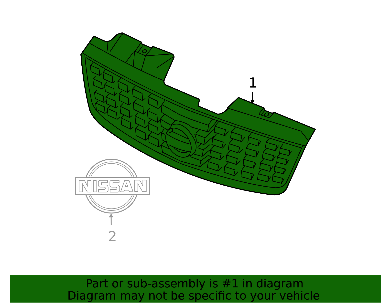 62070-ZT50A - Grille 2010-2012 Nissan Sentra | Official Nissan Parts Store