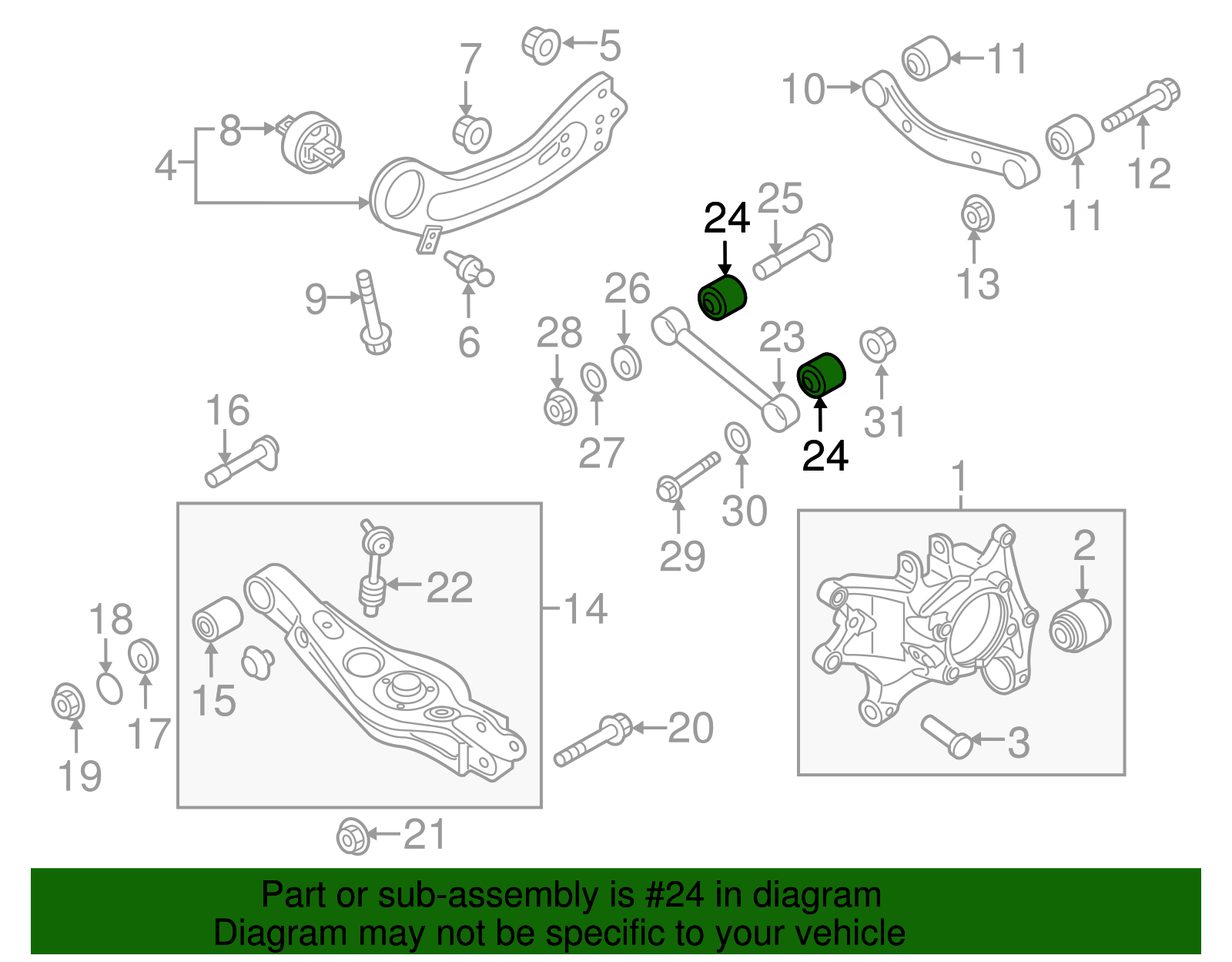 2016-2020 Kia Sorento | Lateral Arm Bushing | 55253-C5000 | Kia Auto Parts