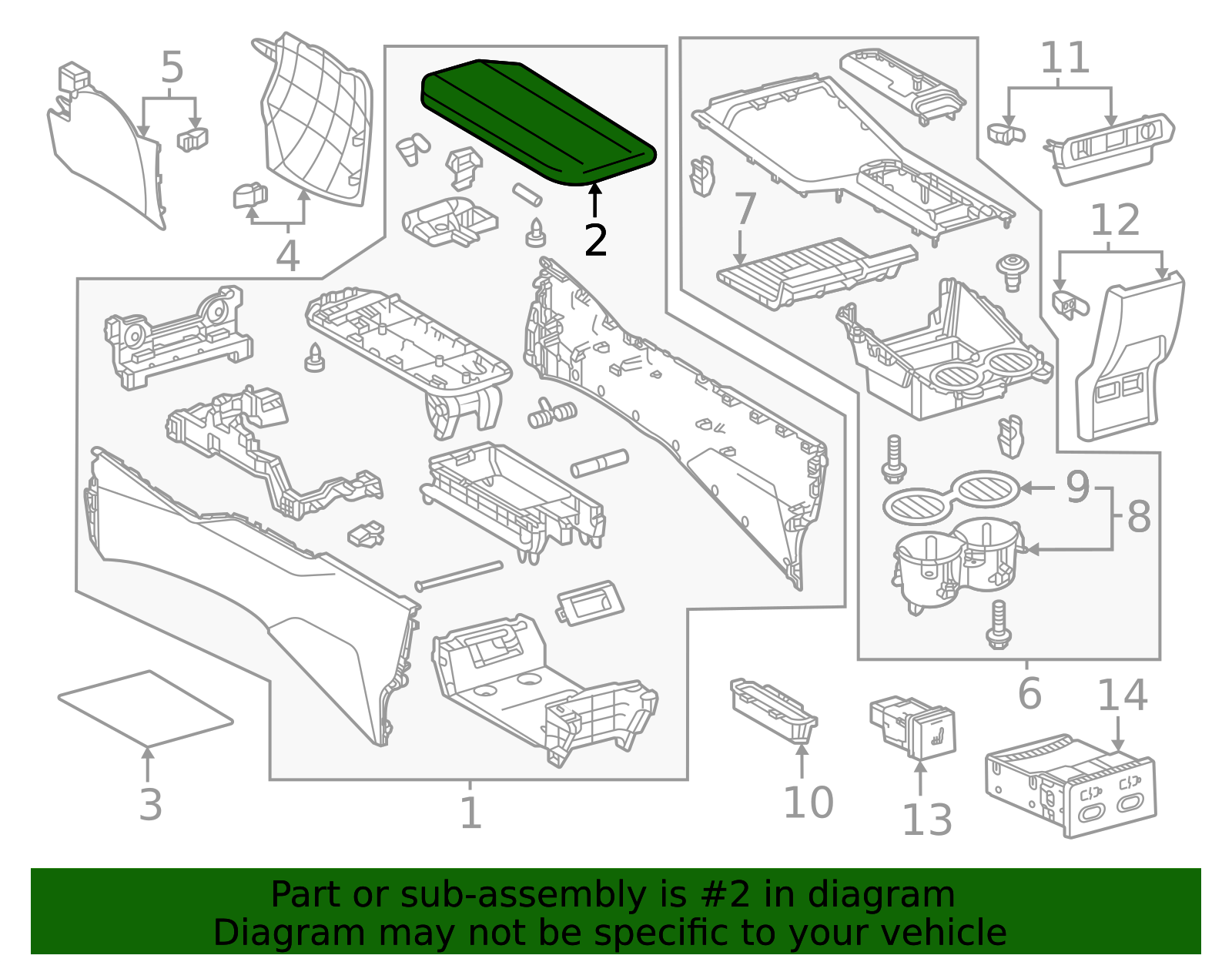 2023-2025 Toyota Armrest Door 58906-47190-C0 | Toyota Parts Center