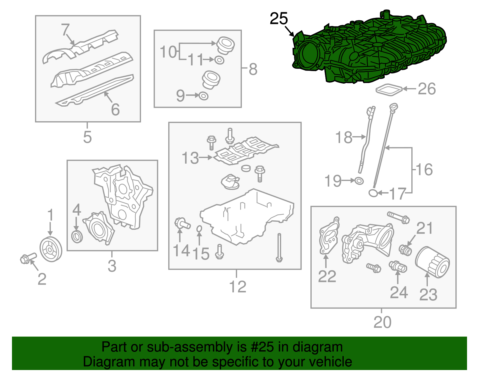 2015-2017 Chevrolet Impala Lower Engine Intake Manifold 92264709 GM ...