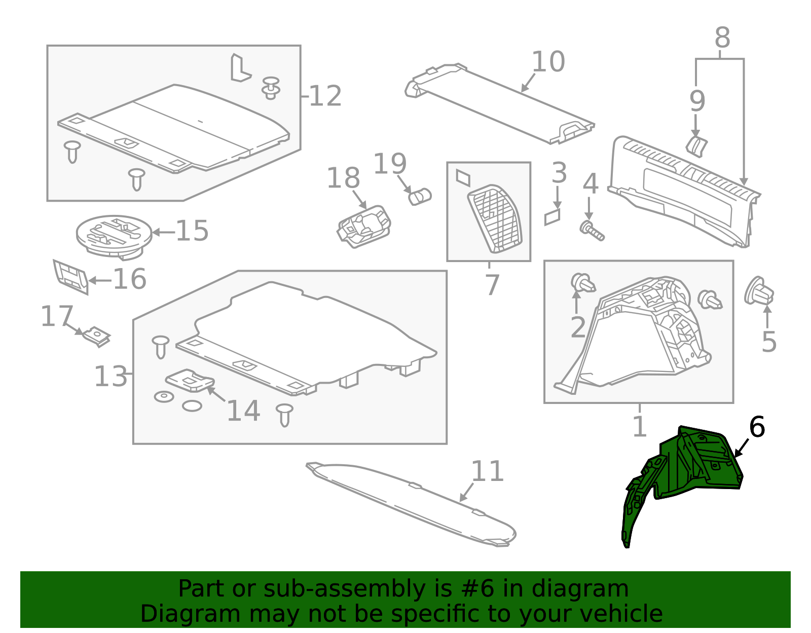 2017-2021 Honda Civic Interior Quarter Panel Trim Panel Insulator 74531 ...
