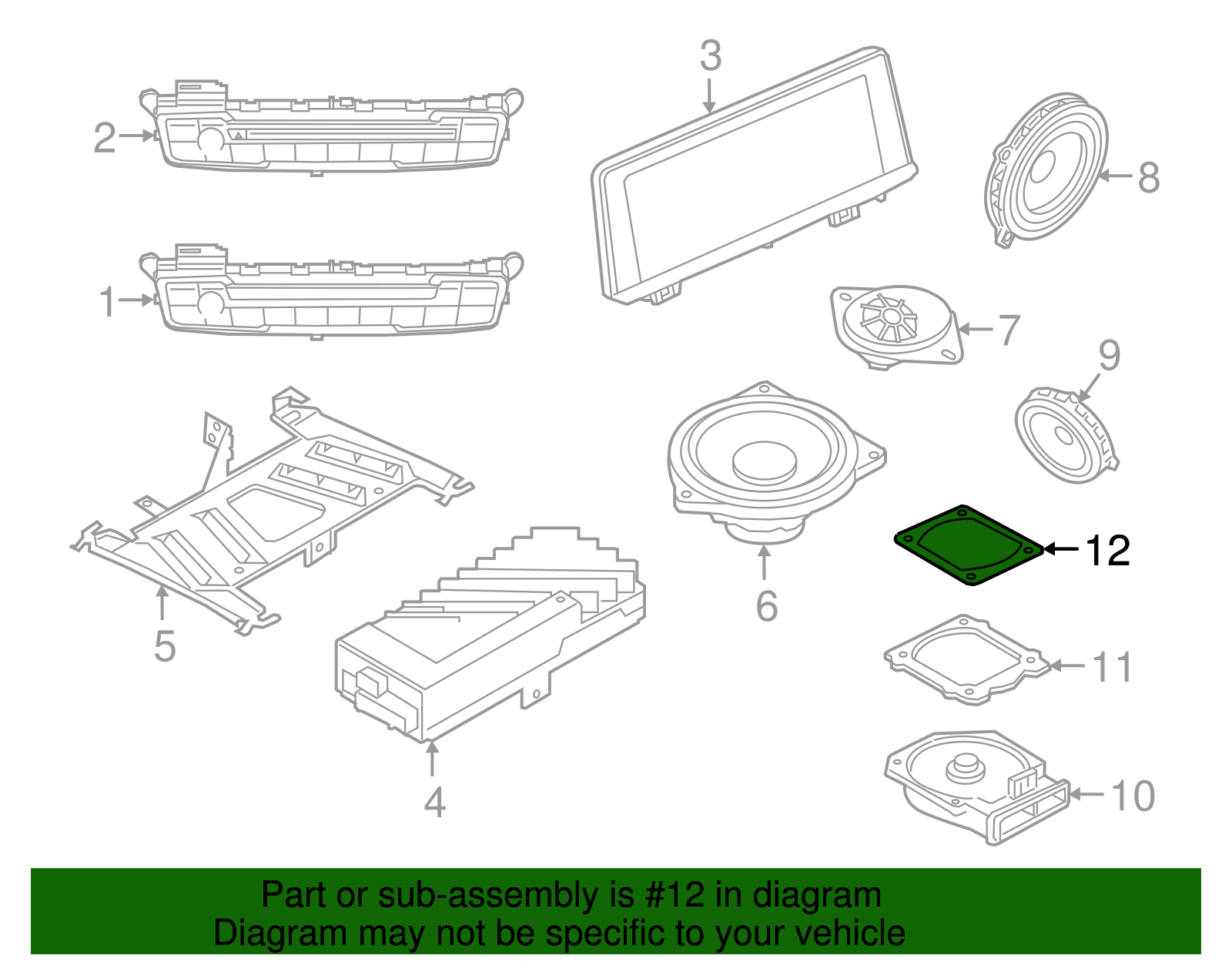 51-45-9-292-139 - Speaker Grille 2016-2022 BMW | BMW Auto Parts Warehouse
