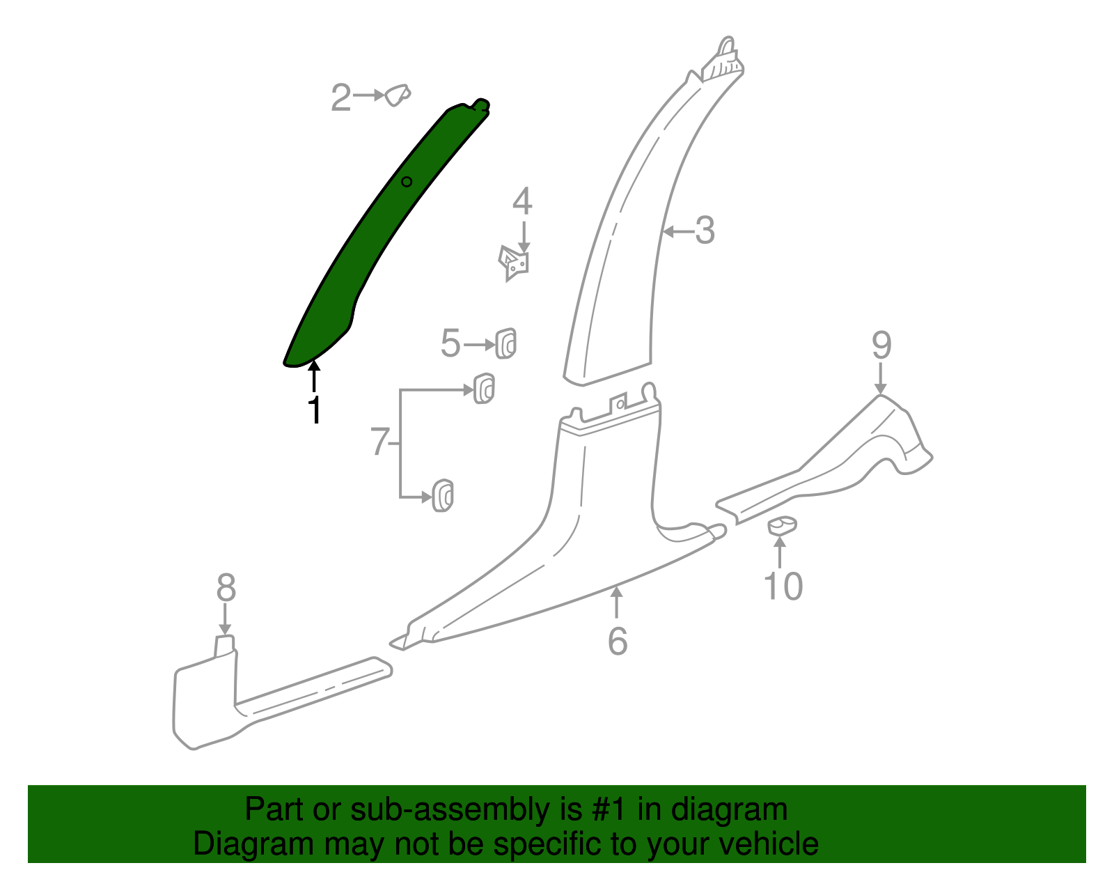 2004-2007 Cadillac CTS Windshield Pillar Trim 15294054 | Chevy Parts Pros
