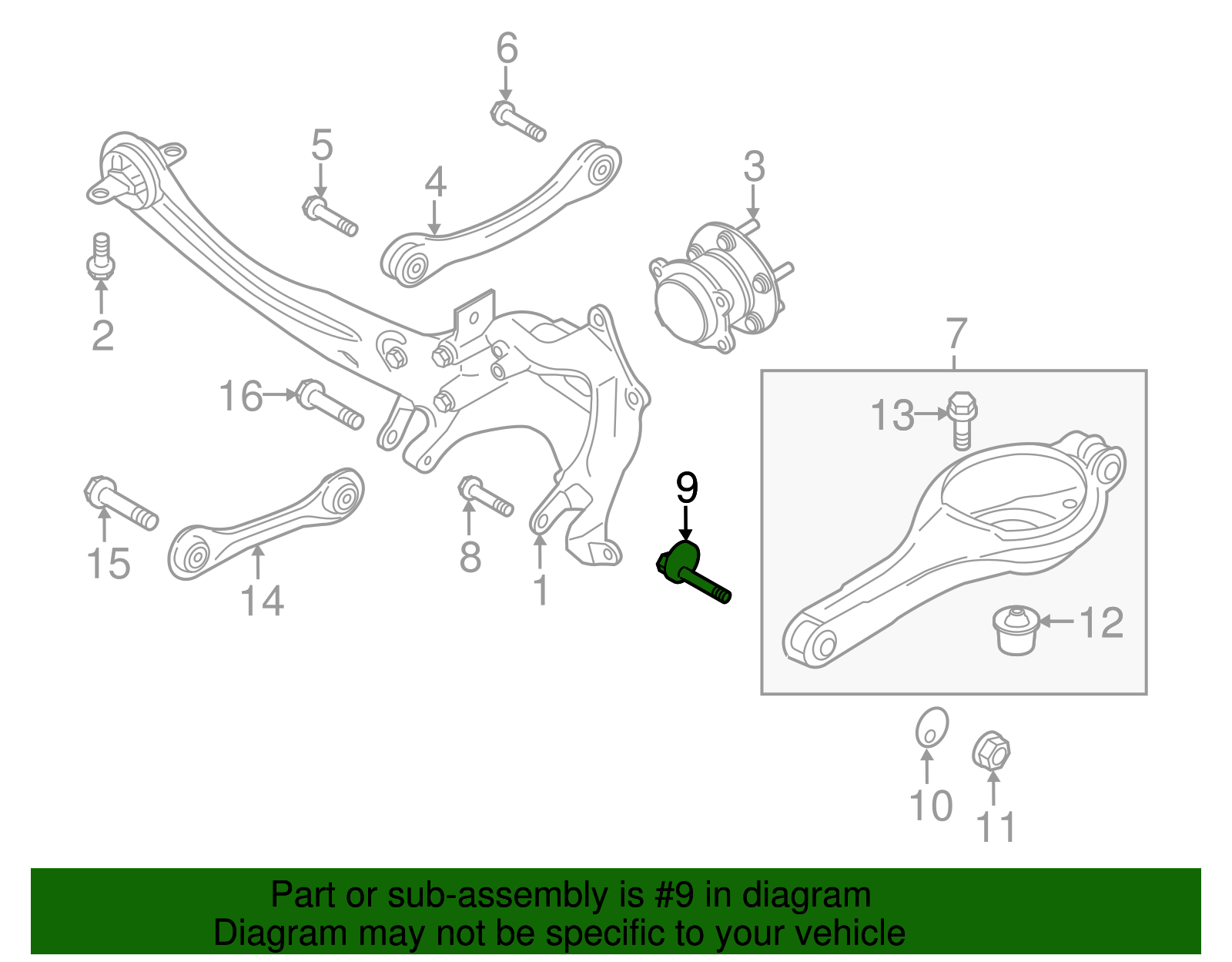 2015-2019 Lincoln MKC | Lower Control Arm Adjust Bolt | W716622-S439 ...