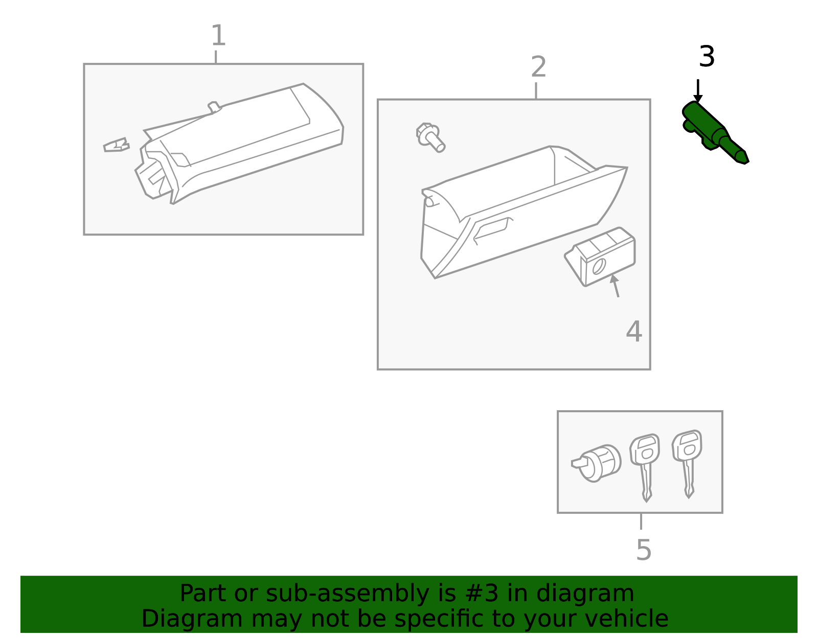 2002-2018 Toyota Stopper Sub-Assembly, Glove Compartment Door 55054 ...