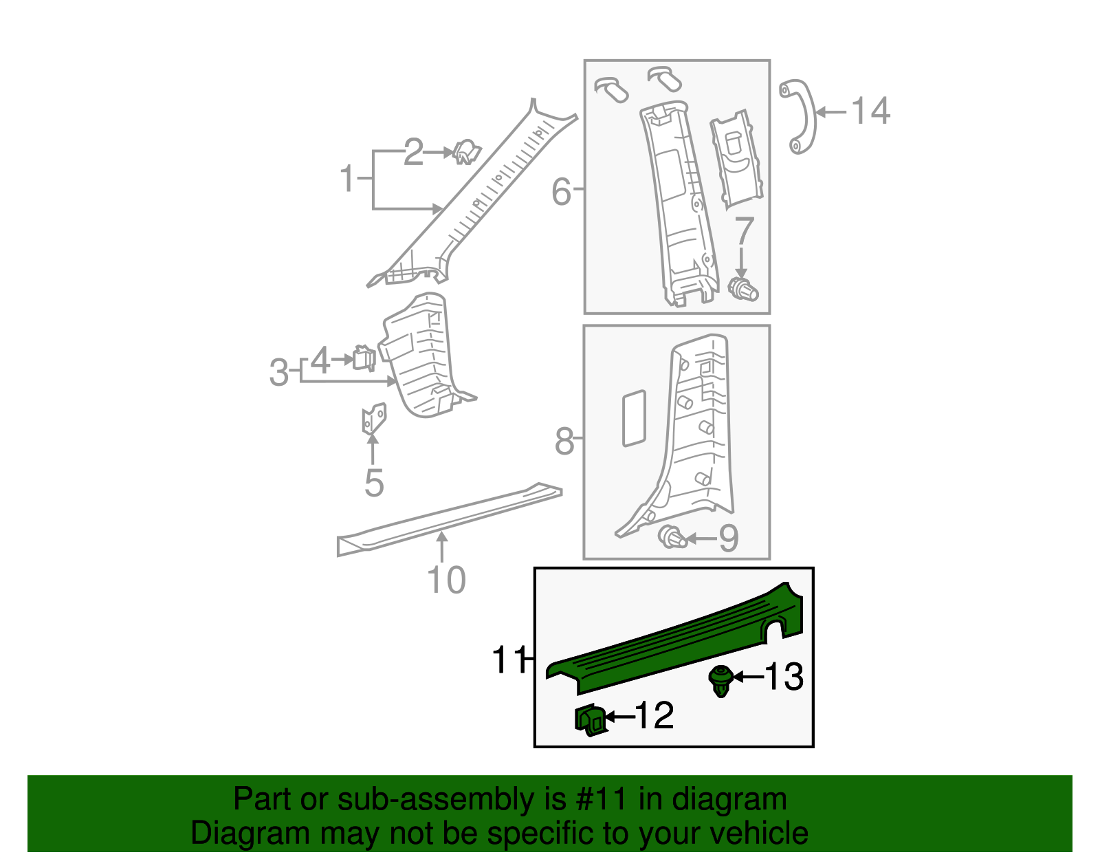 2011-2014 Toyota Sienna Scuff Plate 67917-08020-B0 | Toyota Parts Center