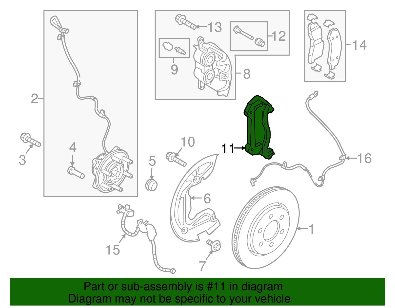 2017-2021 Ford | Caliper Mount | CL3Z-2B292-B | Walls' Ford Parts