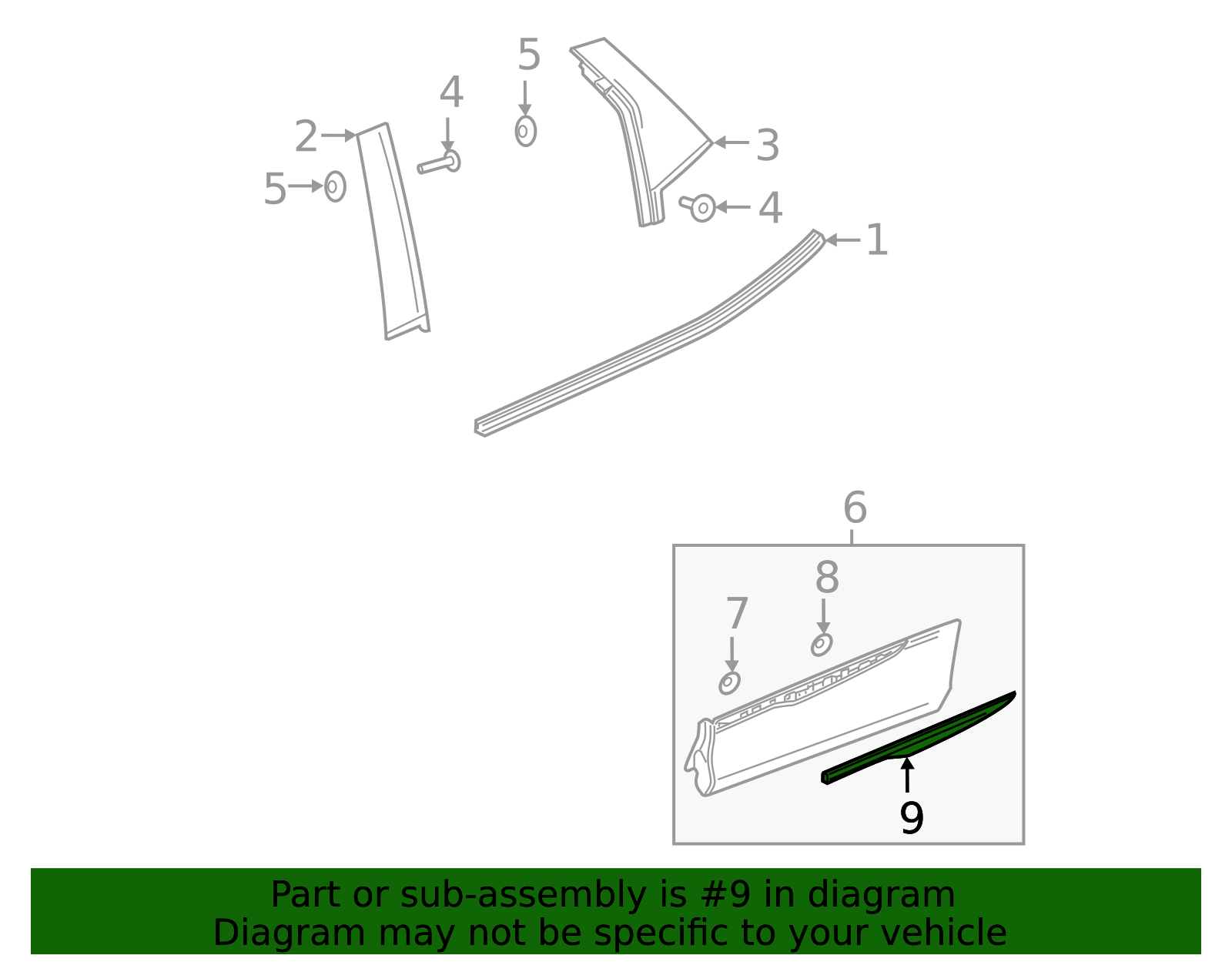 2019-2025 Chevrolet Blazer Chrome Rear Driver Side Door Molding Insert ...