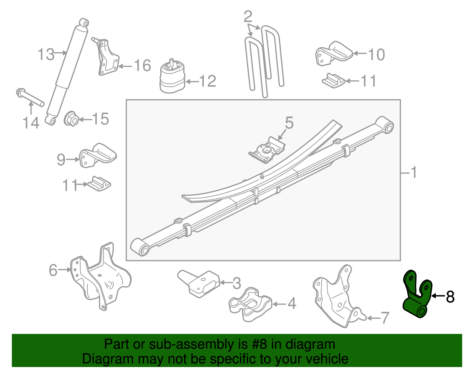 2008-2016 Ford Leaf Spring Shackle 7C3Z-5776-B | TascaParts.com