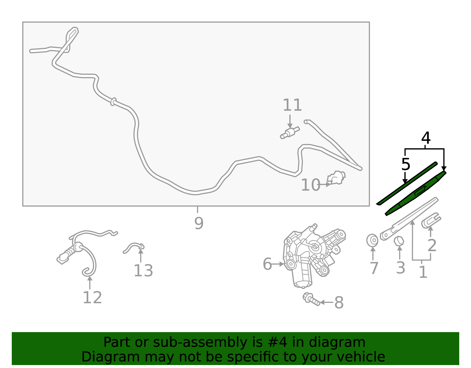 2021-2025 Mitsubishi Back Glass Wiper Blade 8253A356 | Mitsubishi Parts ...