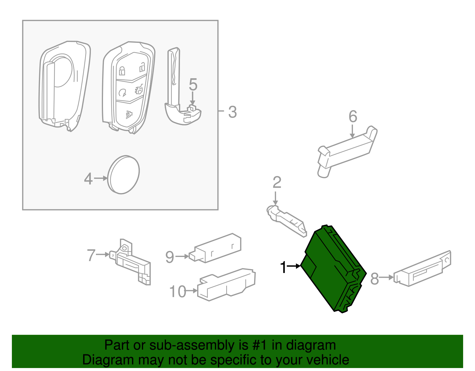 13518842 - 2019-2020 Cadillac CT6 - Keyless Entry Control Module ...